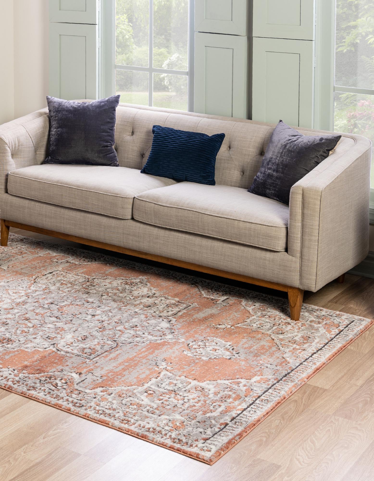 Salmon Pink 7' 10 x 10' Nyla Rug | Rugs.com