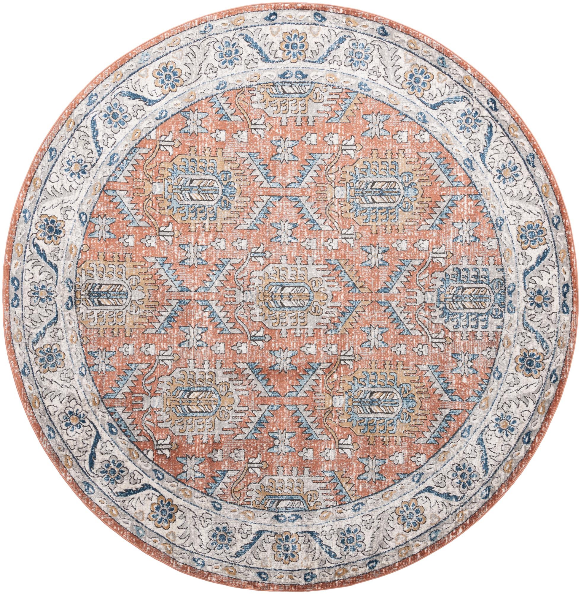 Salmon Pink 10' x 10' Nyla Round Rug | Rugs.com