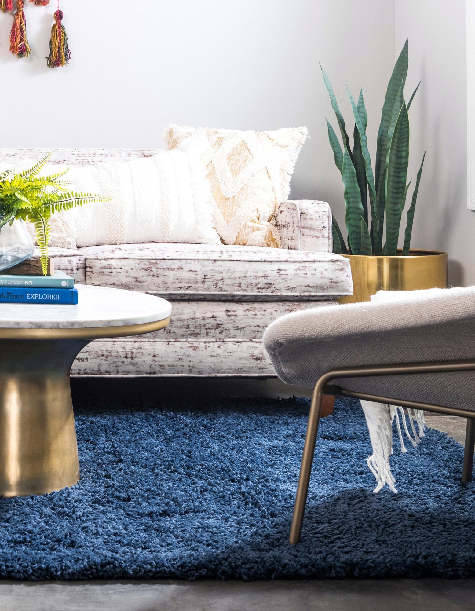 Sapphire Blue 5' x 8' Solid Shag Rug | Rugs.com