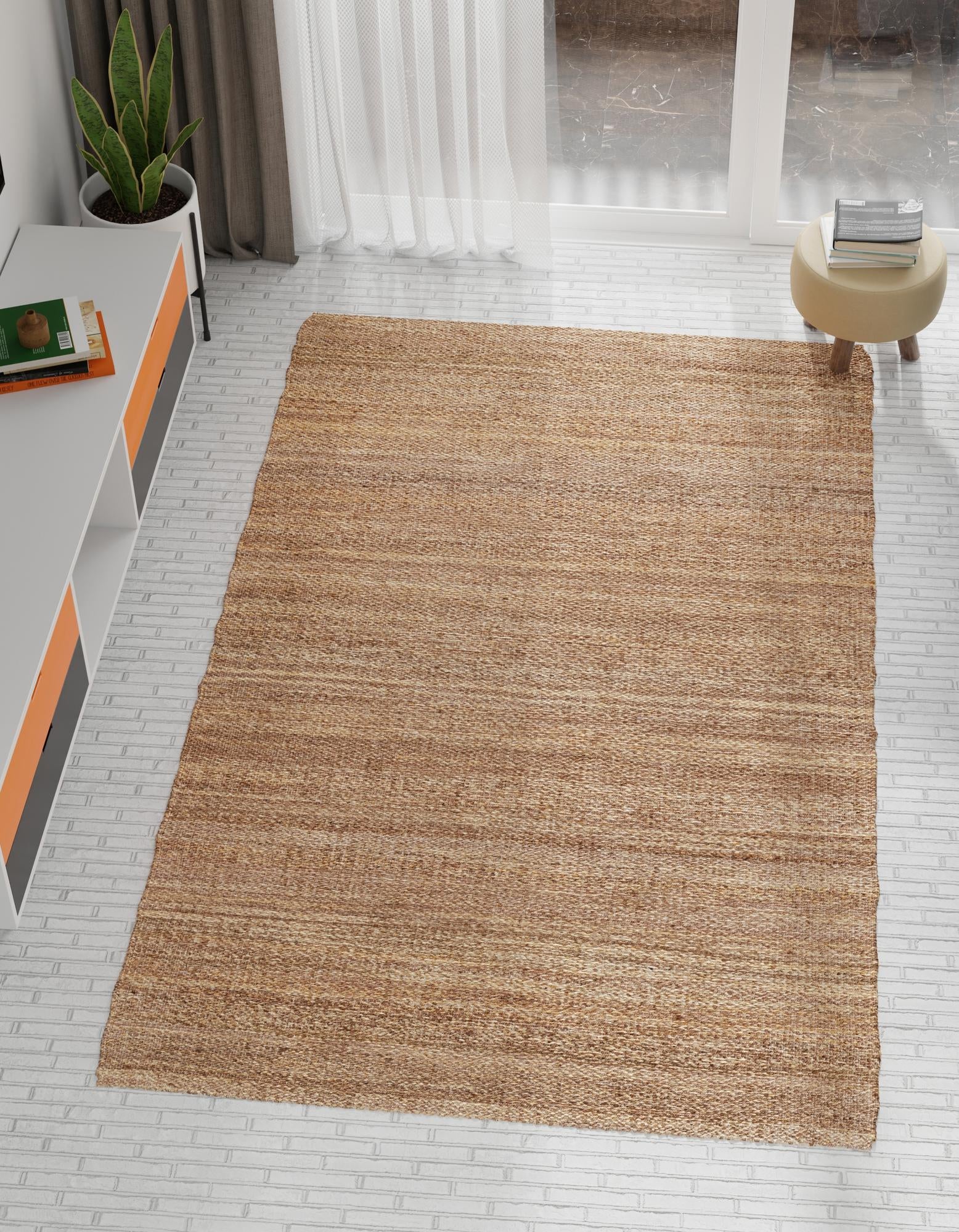 Sepia Brown 5' 1 x 8' Hand Woven Palm Beach Jute Rug | Rugs.com
