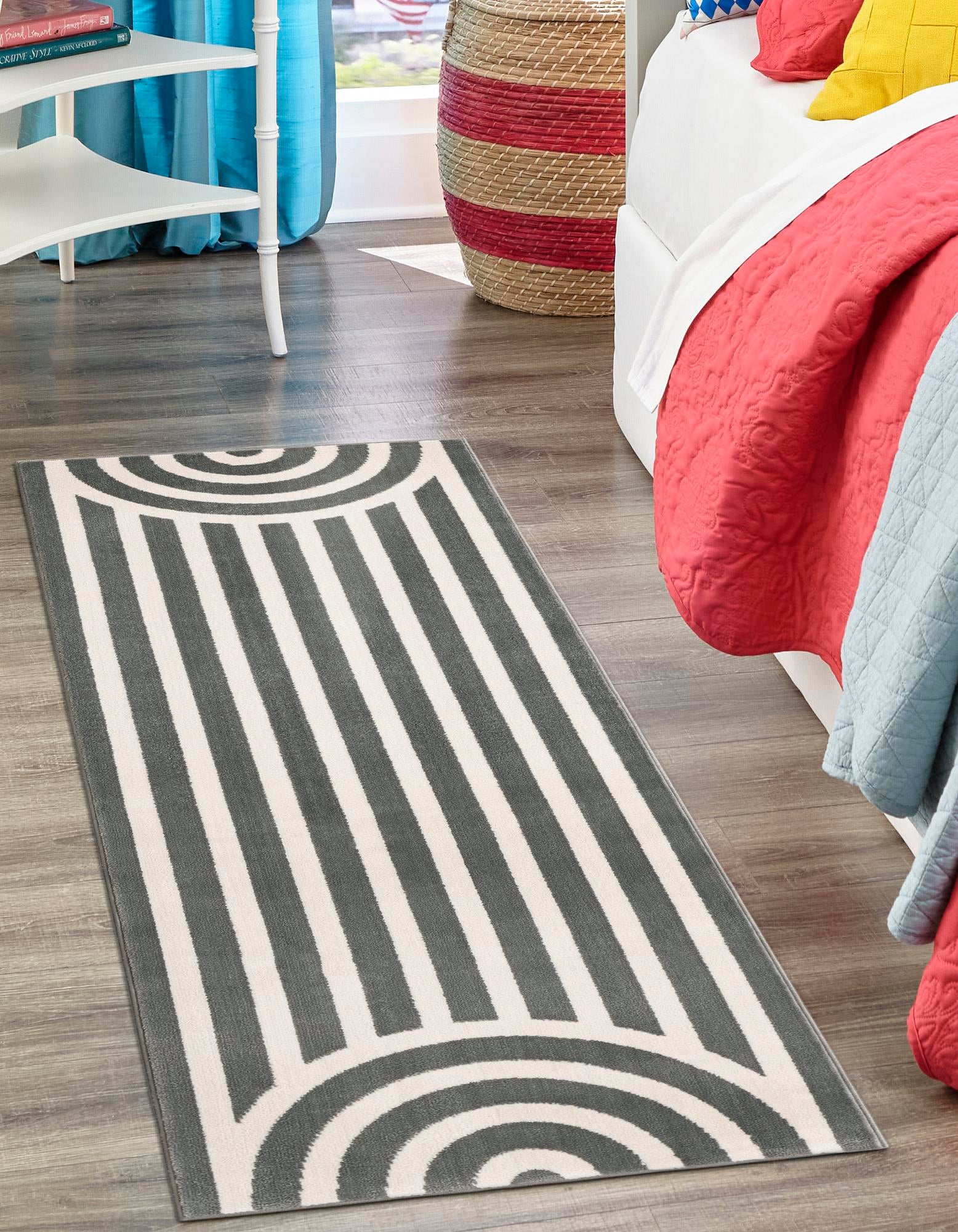 Silver Gray 2' x 6' Whimsy Kids Runner Rug | Rugs.com