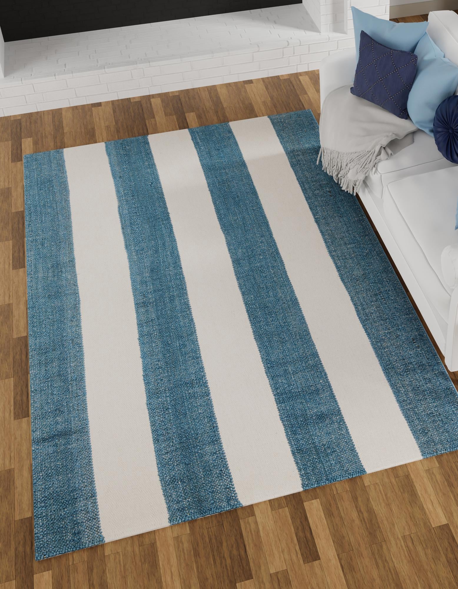 Sky blue 10' x 14' 1 Hand Woven Jill Zarin Hamptons Rug | Rugs.com