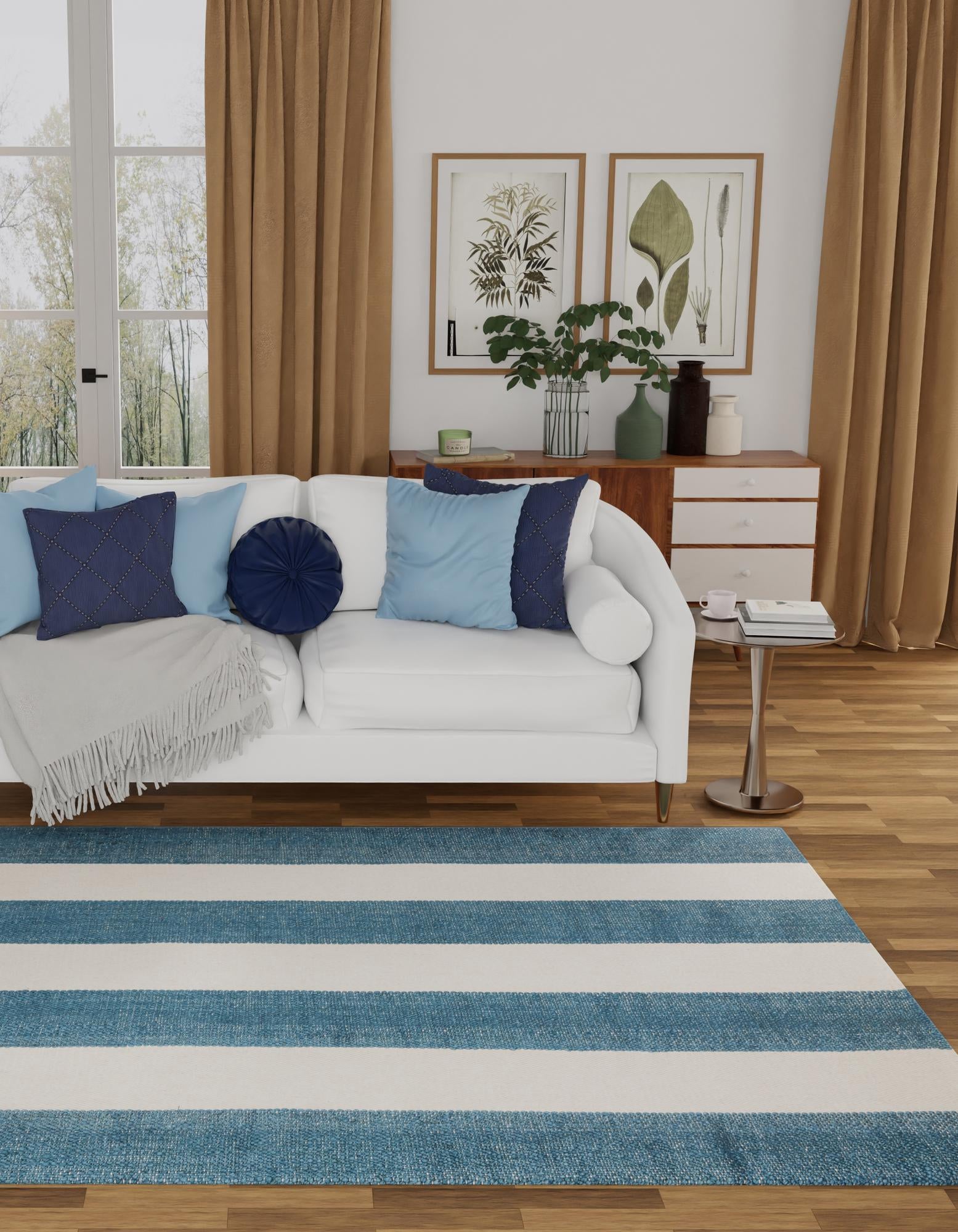 Sky blue 10' x 14' 1 Hand Woven Jill Zarin Hamptons Rug | Rugs.com