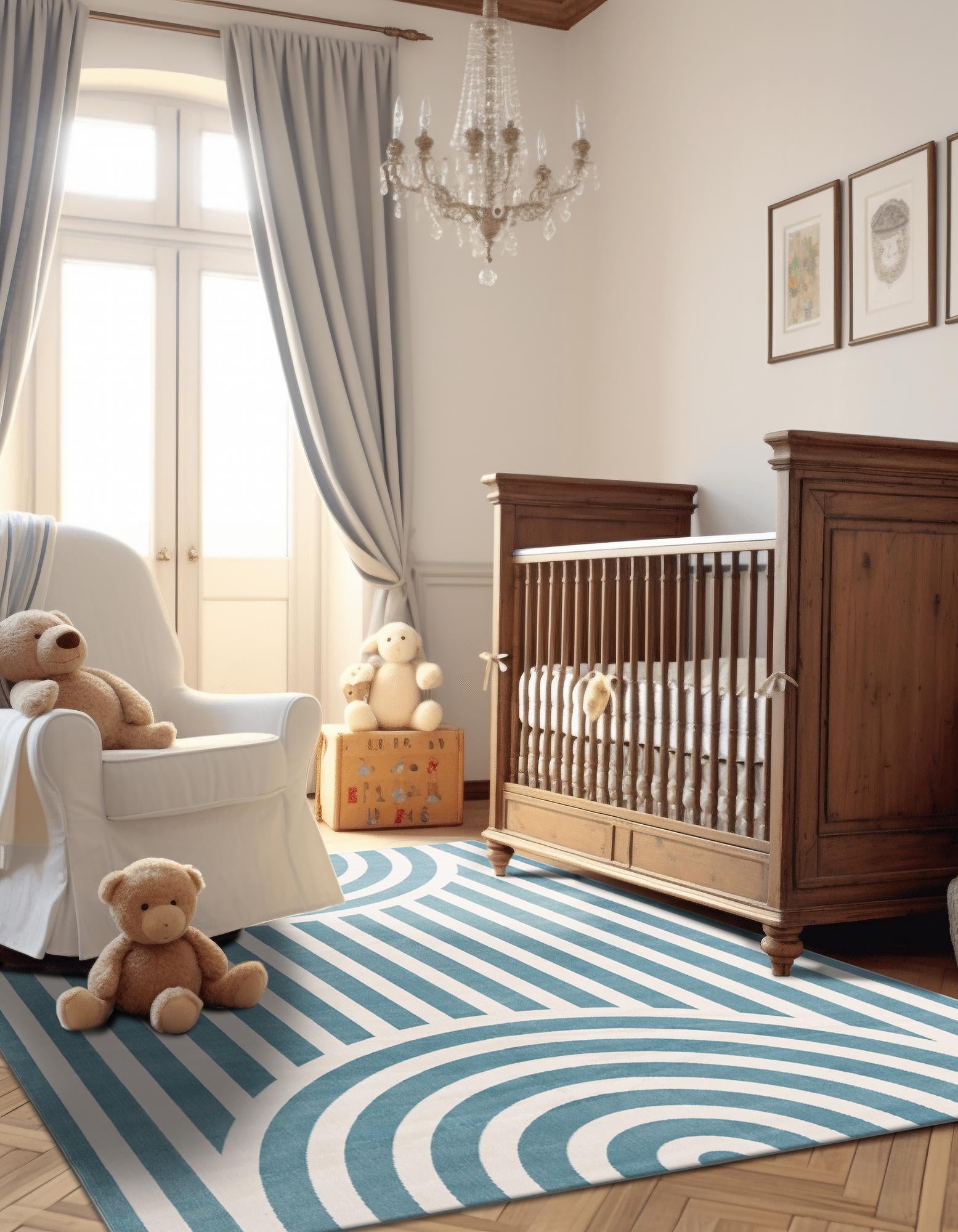 Sky blue 2' x 3' Whimsy Kids Rug | Rugs.com