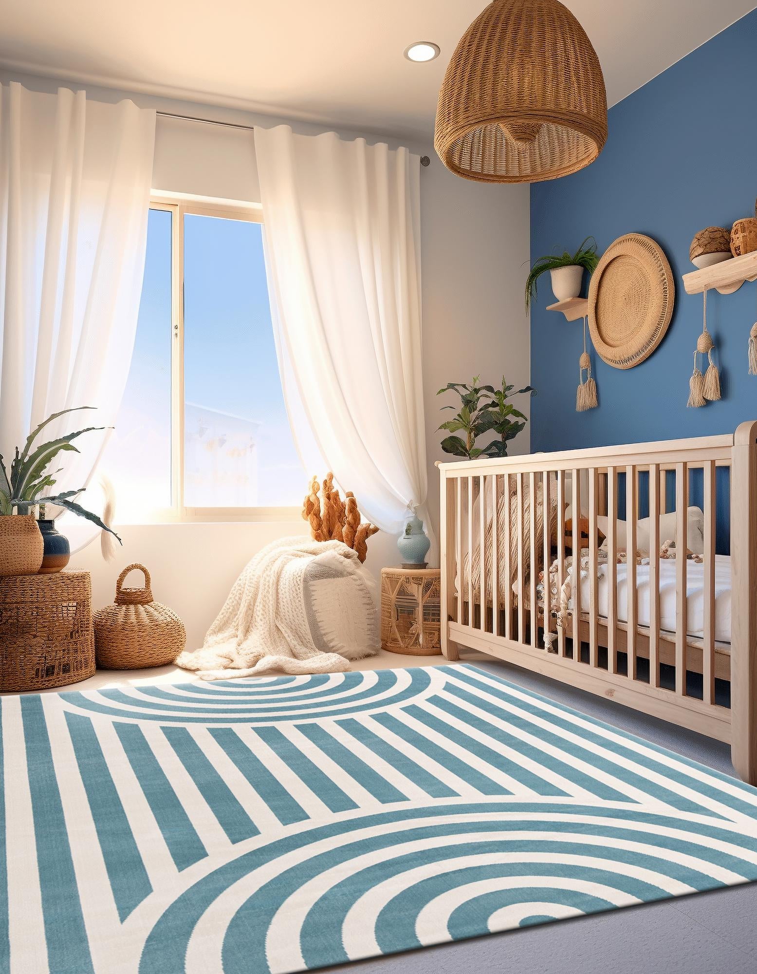 Sky blue 2' x 3' Whimsy Kids Rug | Rugs.com