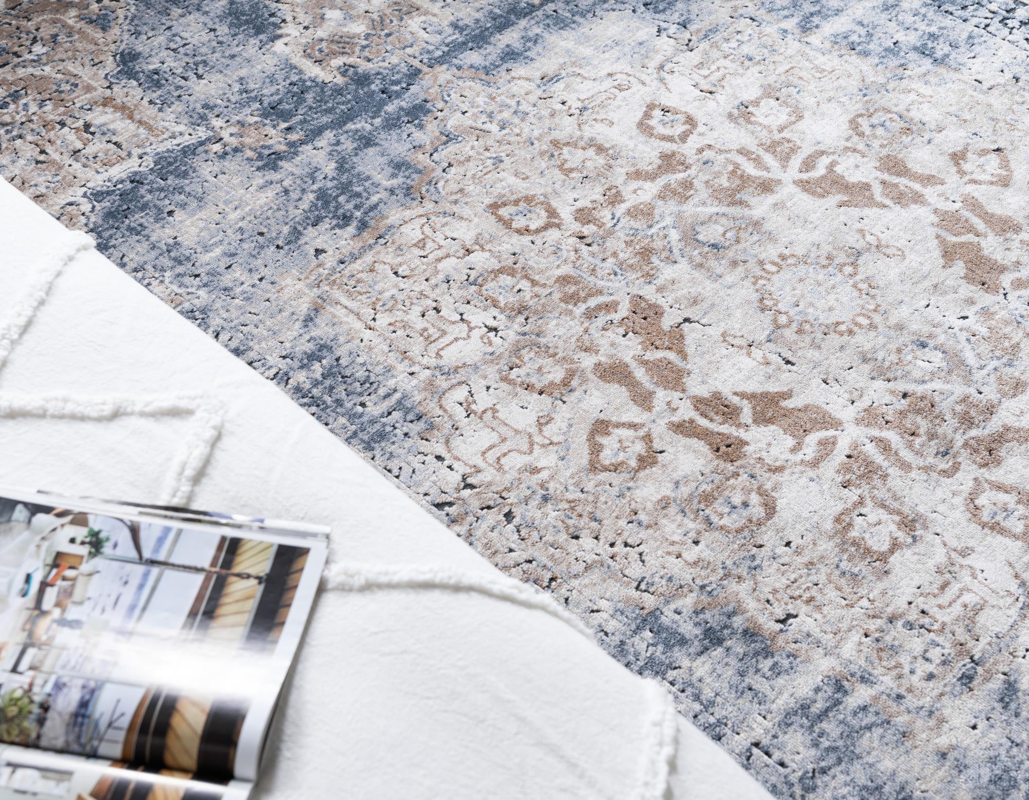 Slate Blue 4' x 4' Eliza Round Rug | Rugs.com