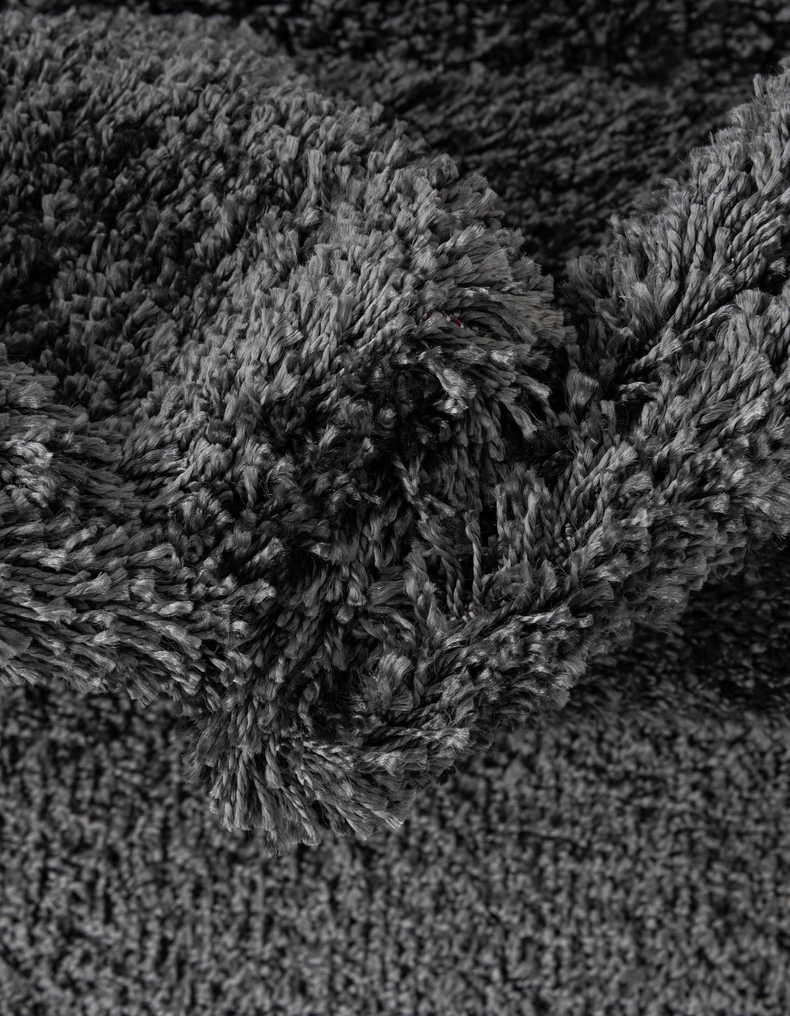 Smoke Gray 5' x 5' Soft Solid Shag Round Rug | Rugs.com