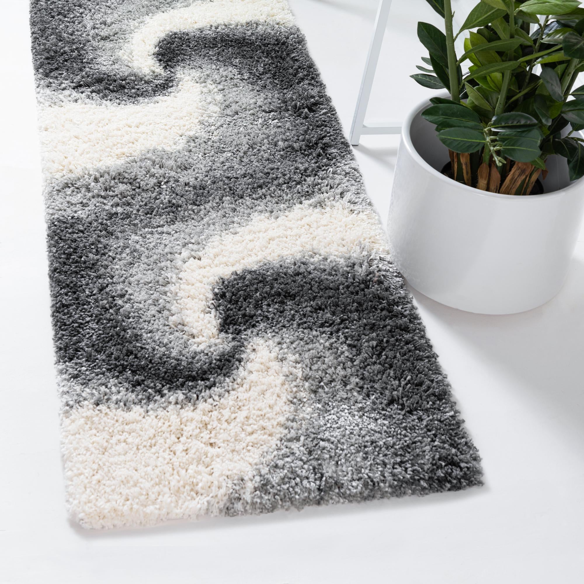 Pebble Gray 2' 7 x 10' Soft Touch Shag Runner Rug | Rugs.com