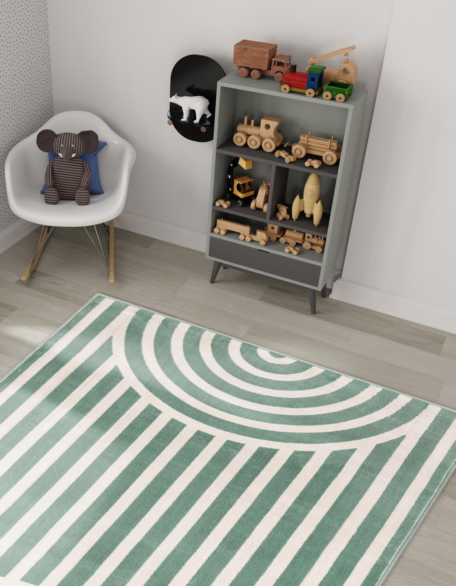 Soft Green 5' 3 x 8' Whimsy Kids Rug | Rugs.com