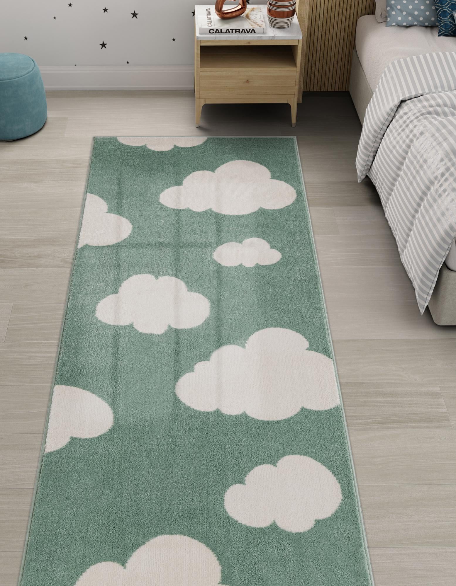 Soft Green 2' x 8' Whimsy Kids Runner Rug | Rugs.com