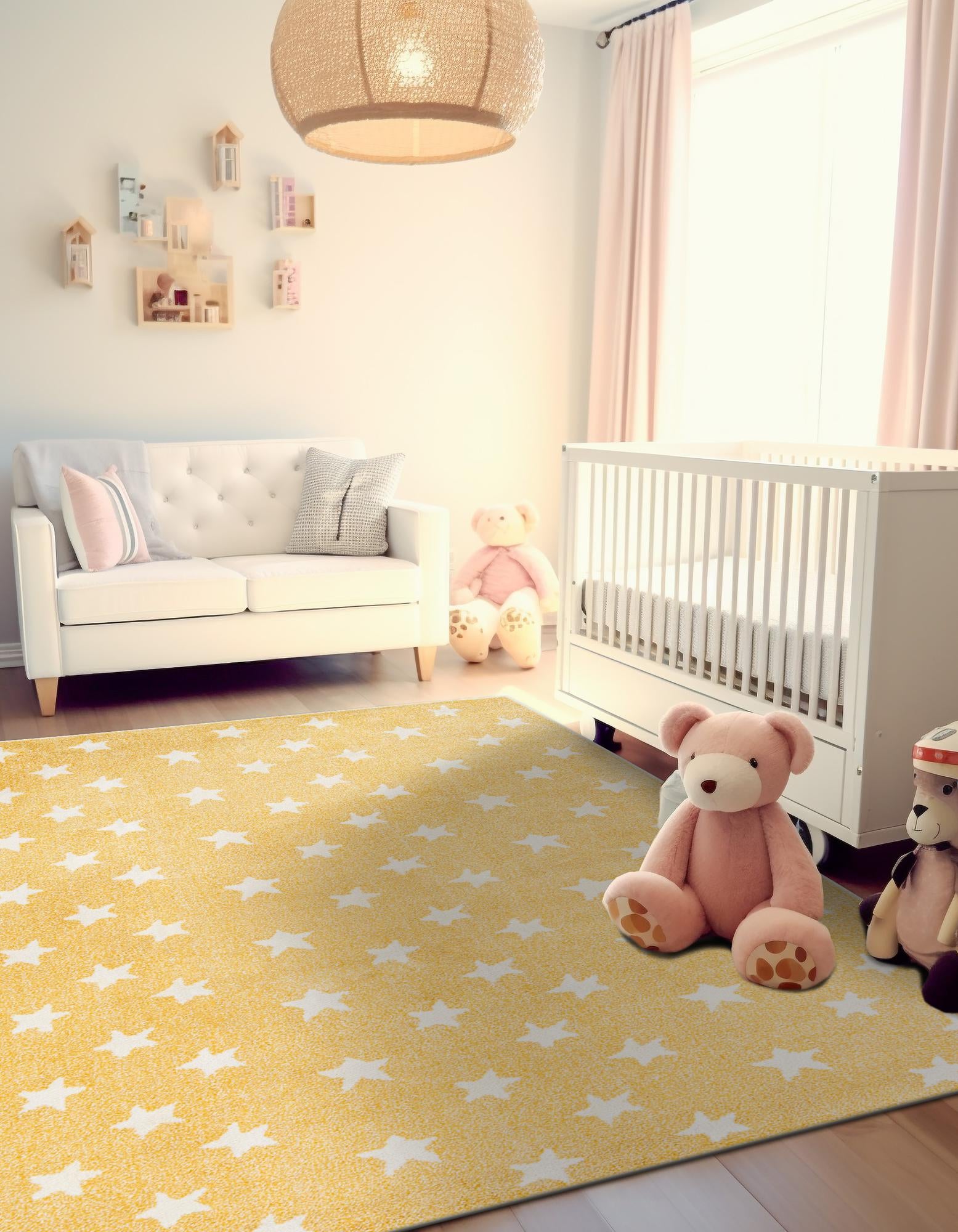 Soft Yellow 5' 3 x 8' Whimsy Kids Rug | Rugs.com