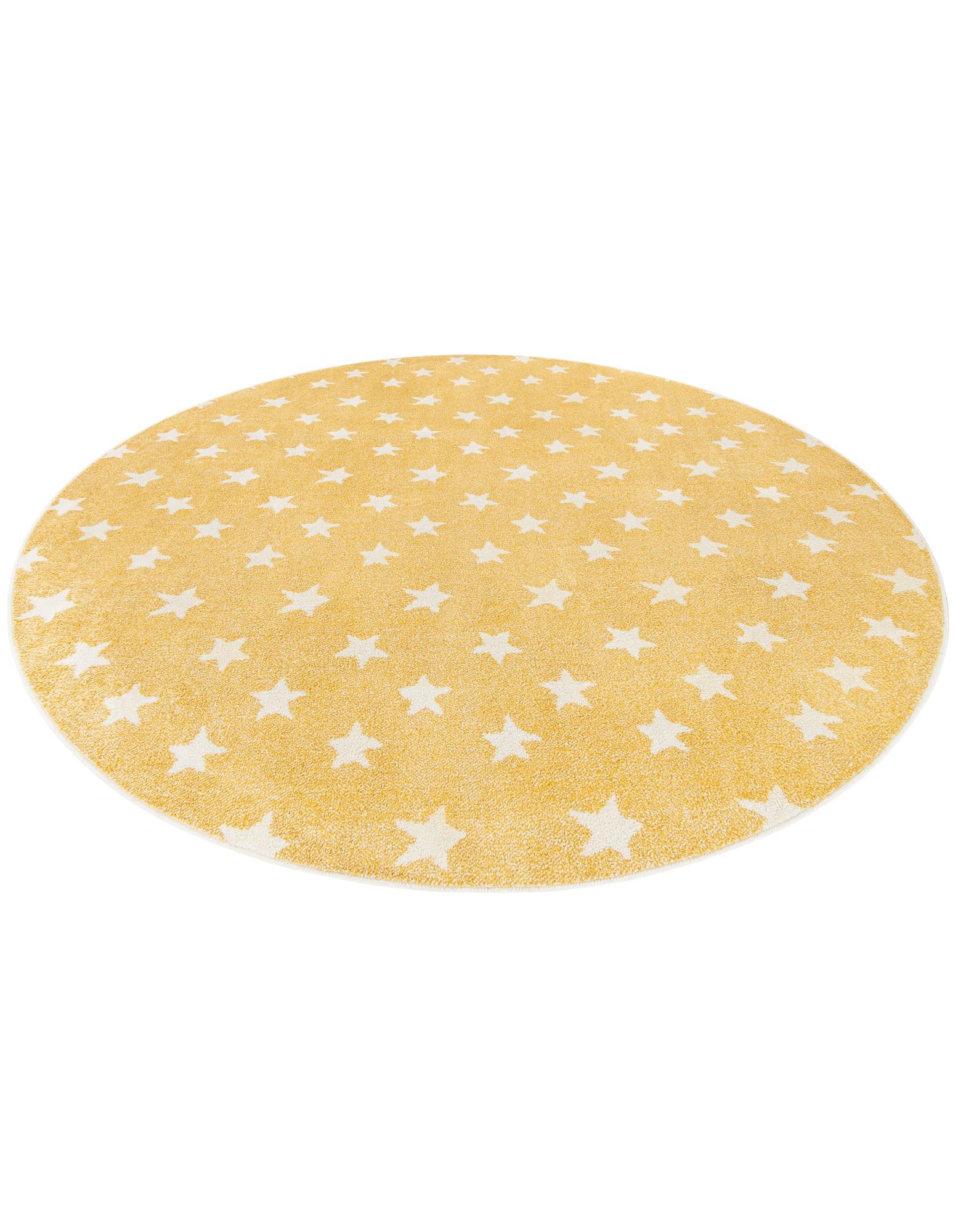 Soft Yellow 7' 10 x 7' 10 Whimsy Kids Round Rug | Rugs.com