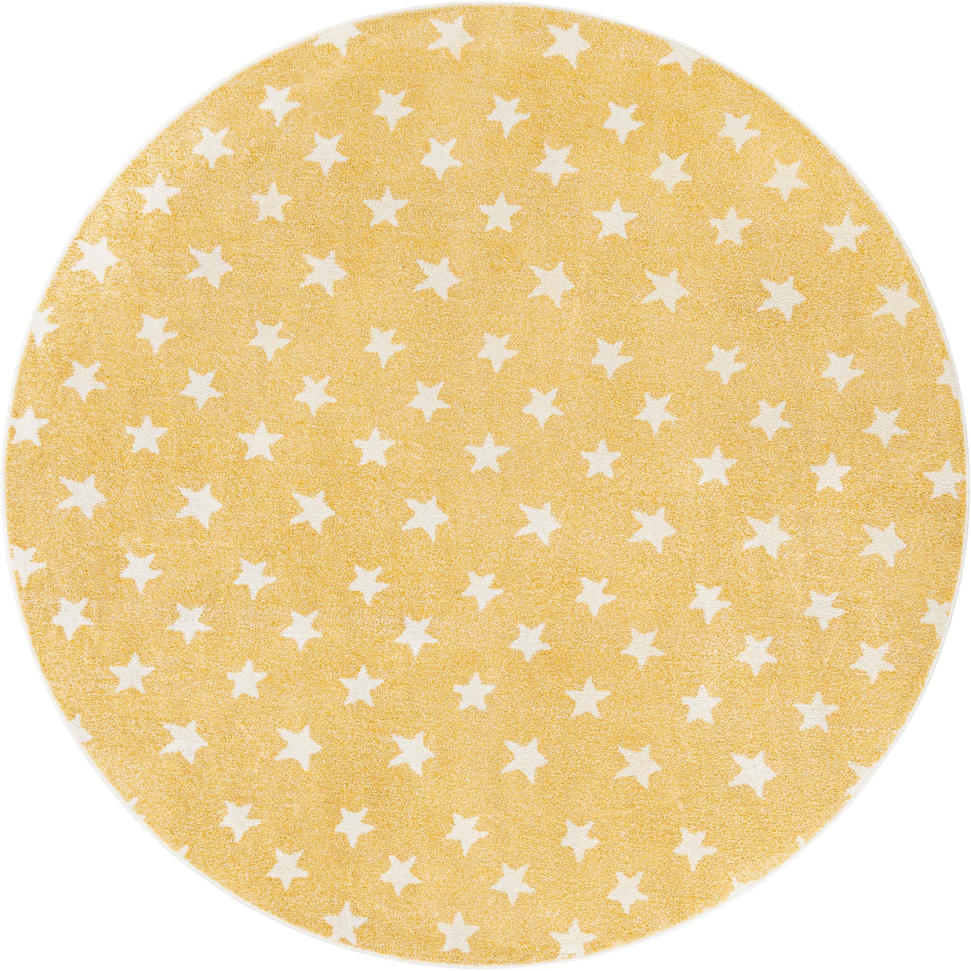 Soft Yellow 7' 10 x 7' 10 Whimsy Kids Round Rug | Rugs.com