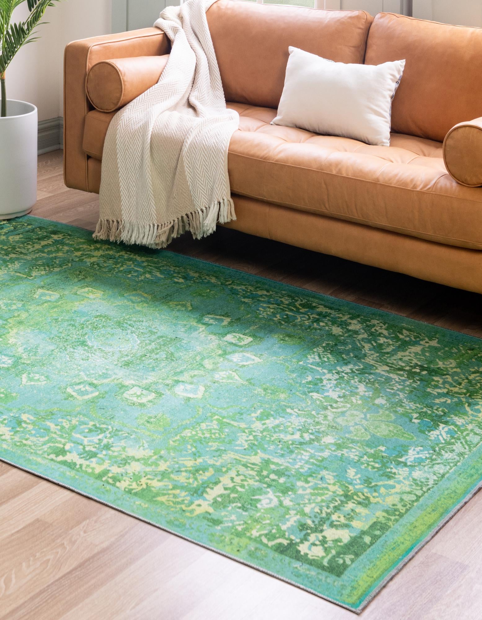Spring Green 2' x 3' Washable Francesca Rug | Rugs.com