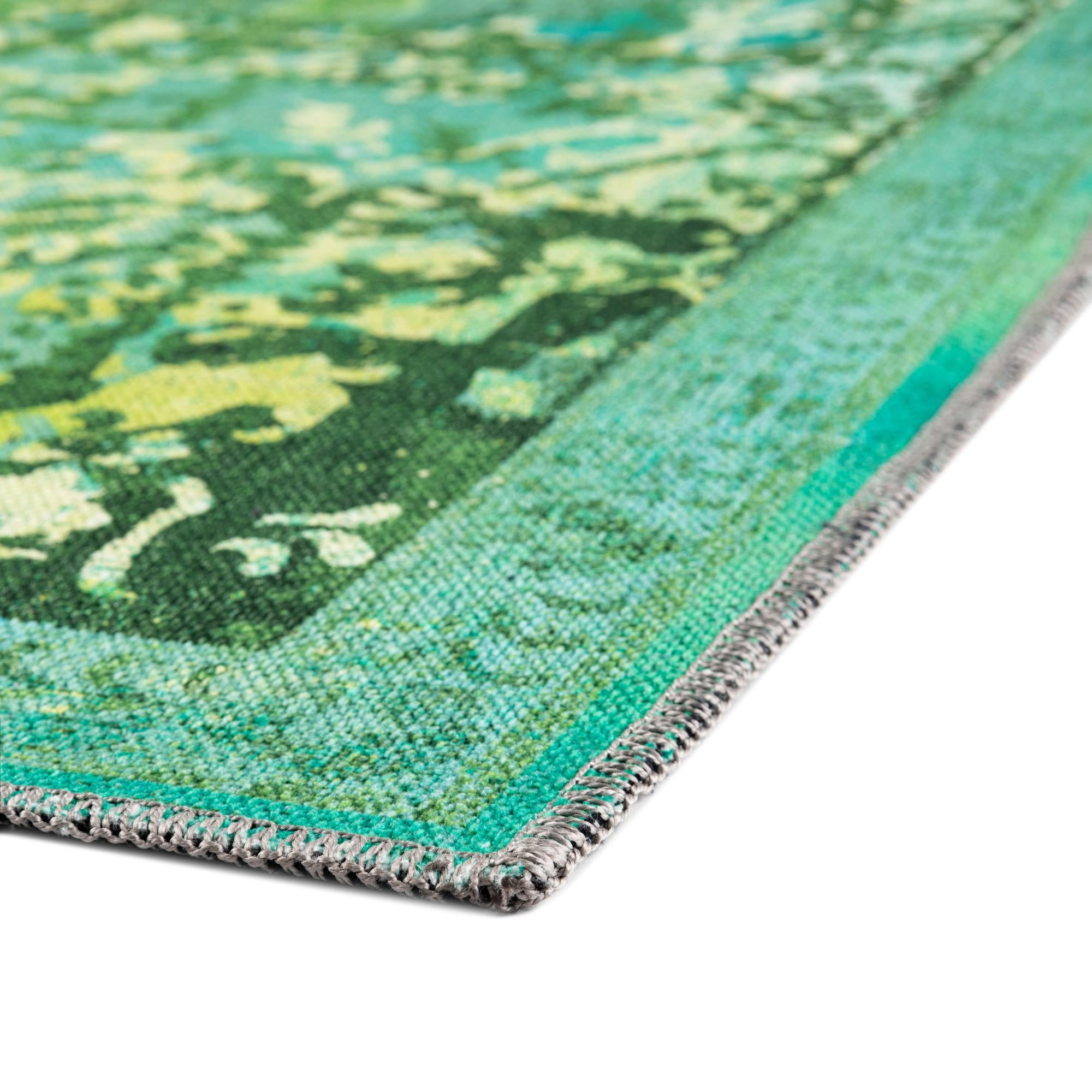 Spring Green 7' 3 x 7' 3 Washable Francesca Square Rug | Rugs.com