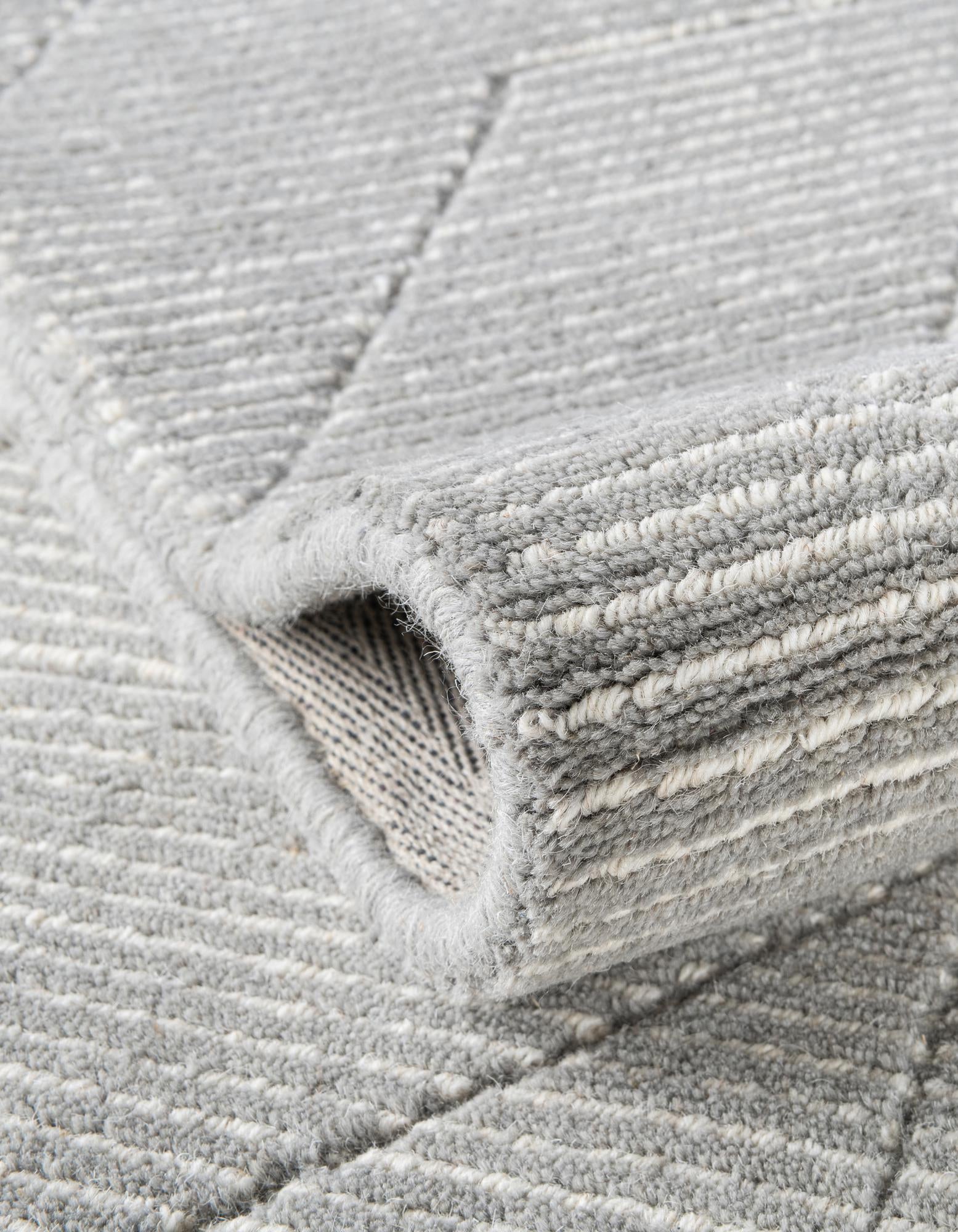 Steel gray 2' x 6' 1 WoolCraft Geometric Runner Rug | Rugs.com