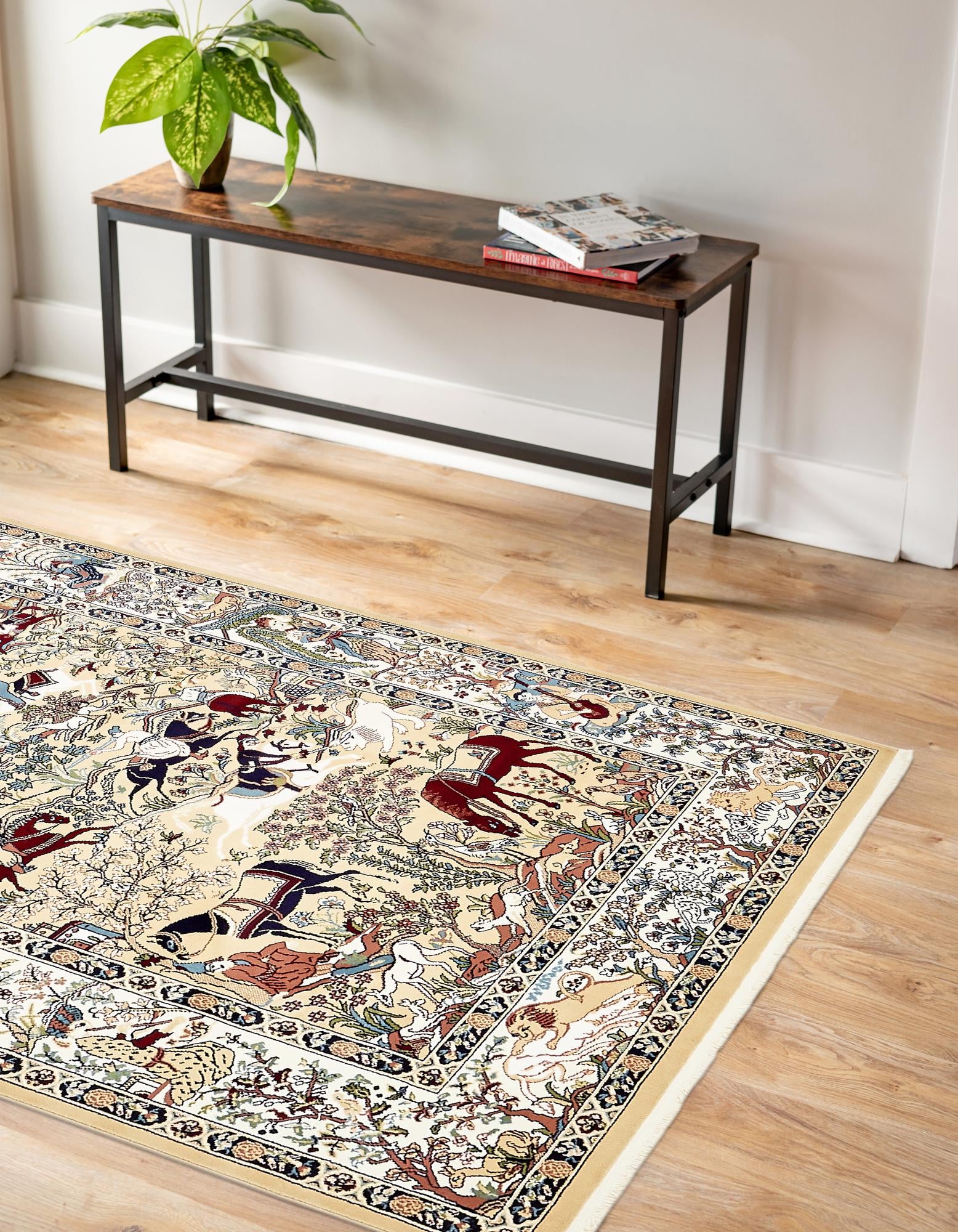 Tan 5' x 8' Nain Design Rug | Rugs.com