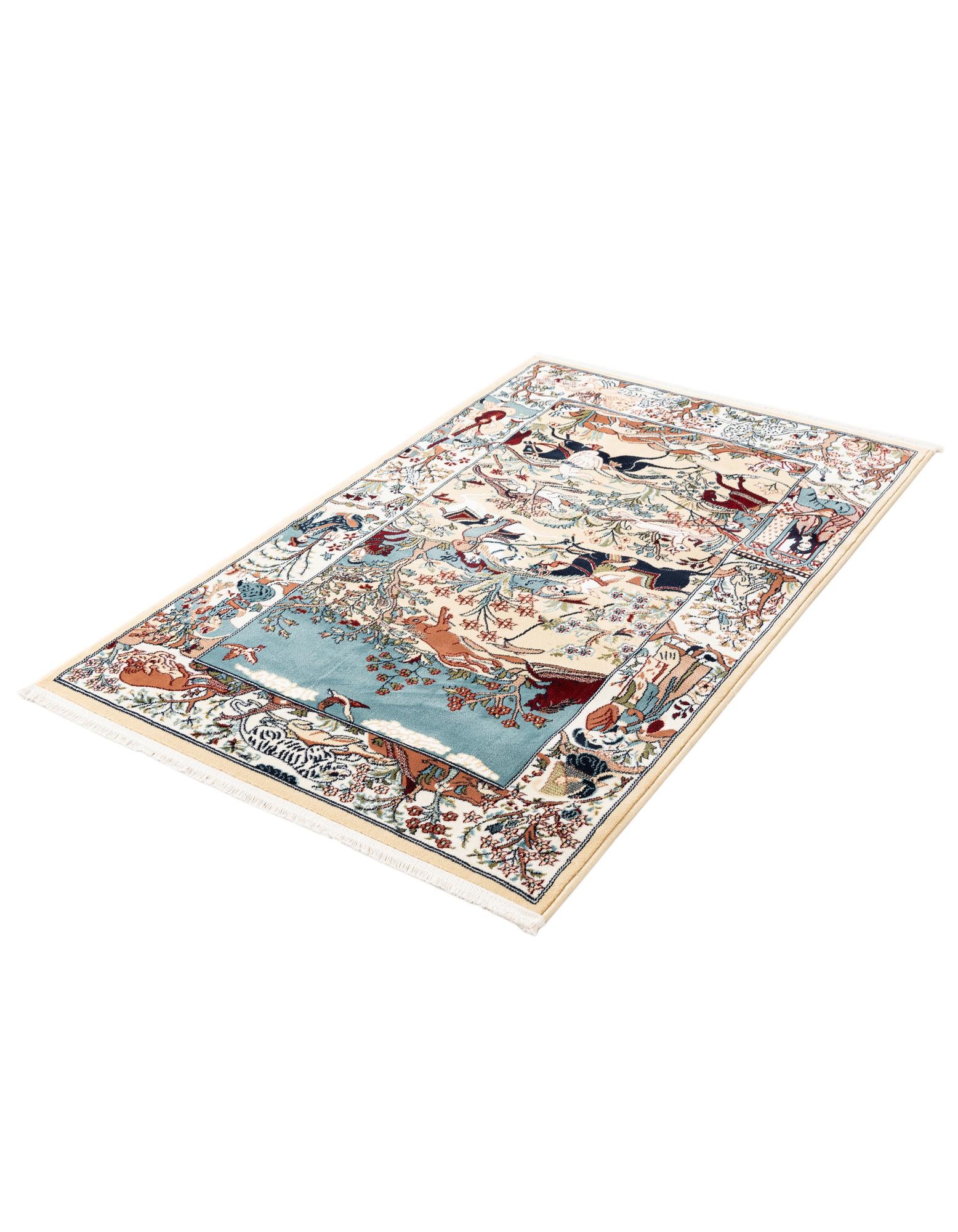 Tan 3' x 5' Nain Design Rug | Rugs.com