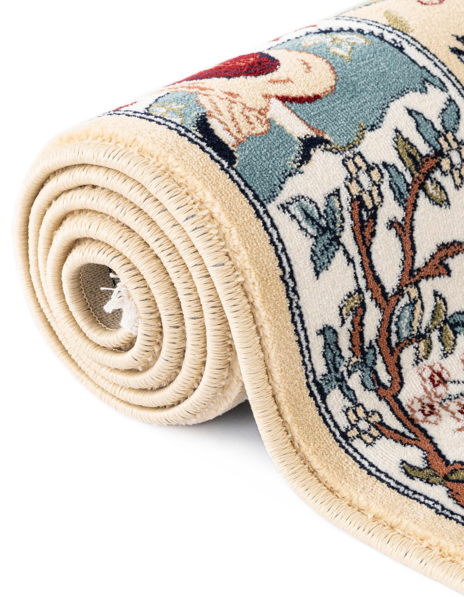 Tan 3' x 13' Nain Design Runner Rug | Rugs.com