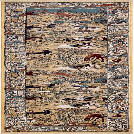 Tan 3' x 13' Nain Design Runner Rug | Rugs.com
