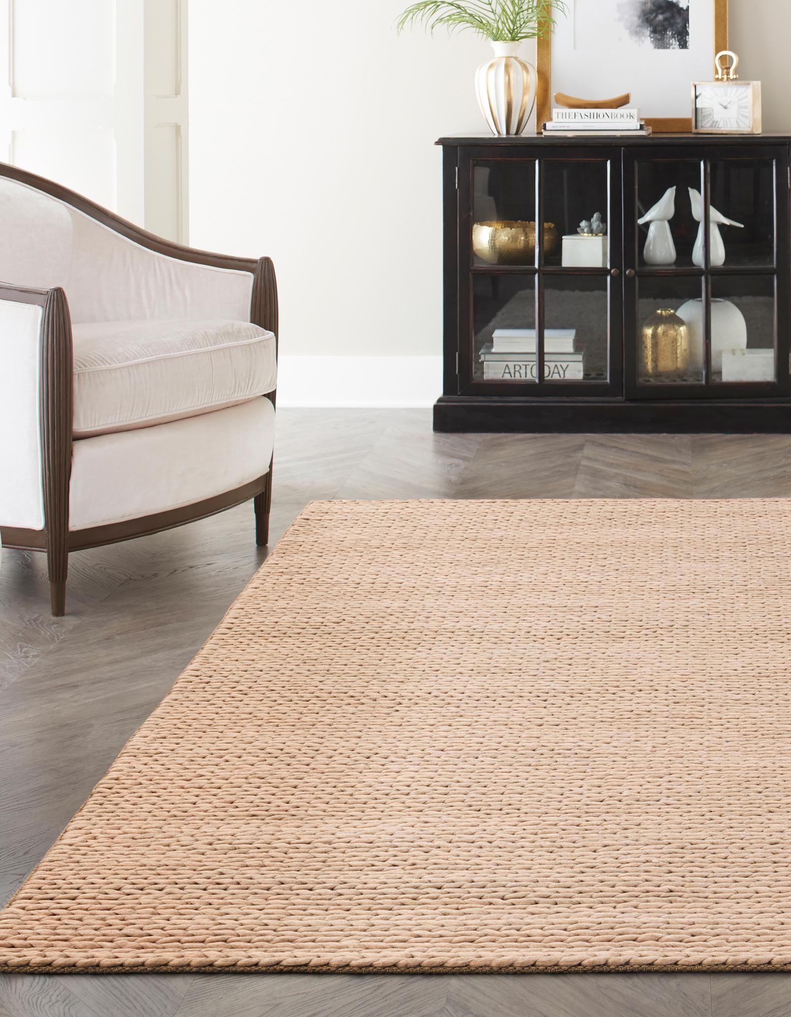 Taupe 2' x 3' 1 Hand Woven Lana New Zealand Wool Rug | Rugs.com