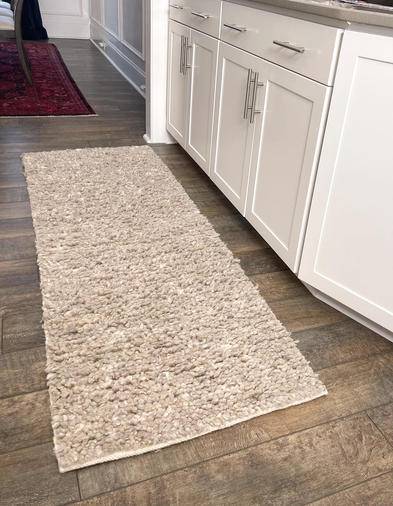 Taupe 2' x 5' 1 Hand Woven Haka Deluxe Shag Runner Rug | Rugs.com