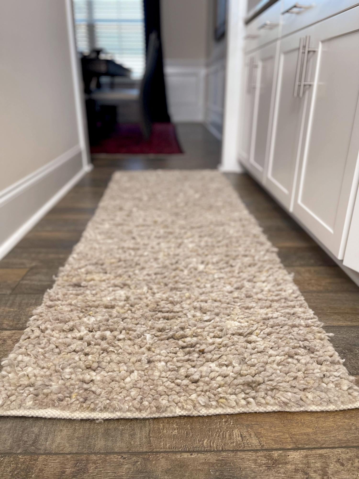 Taupe 2' 7 x 12' Hand Woven Haka Deluxe Shag Runner Rug | Rugs.com