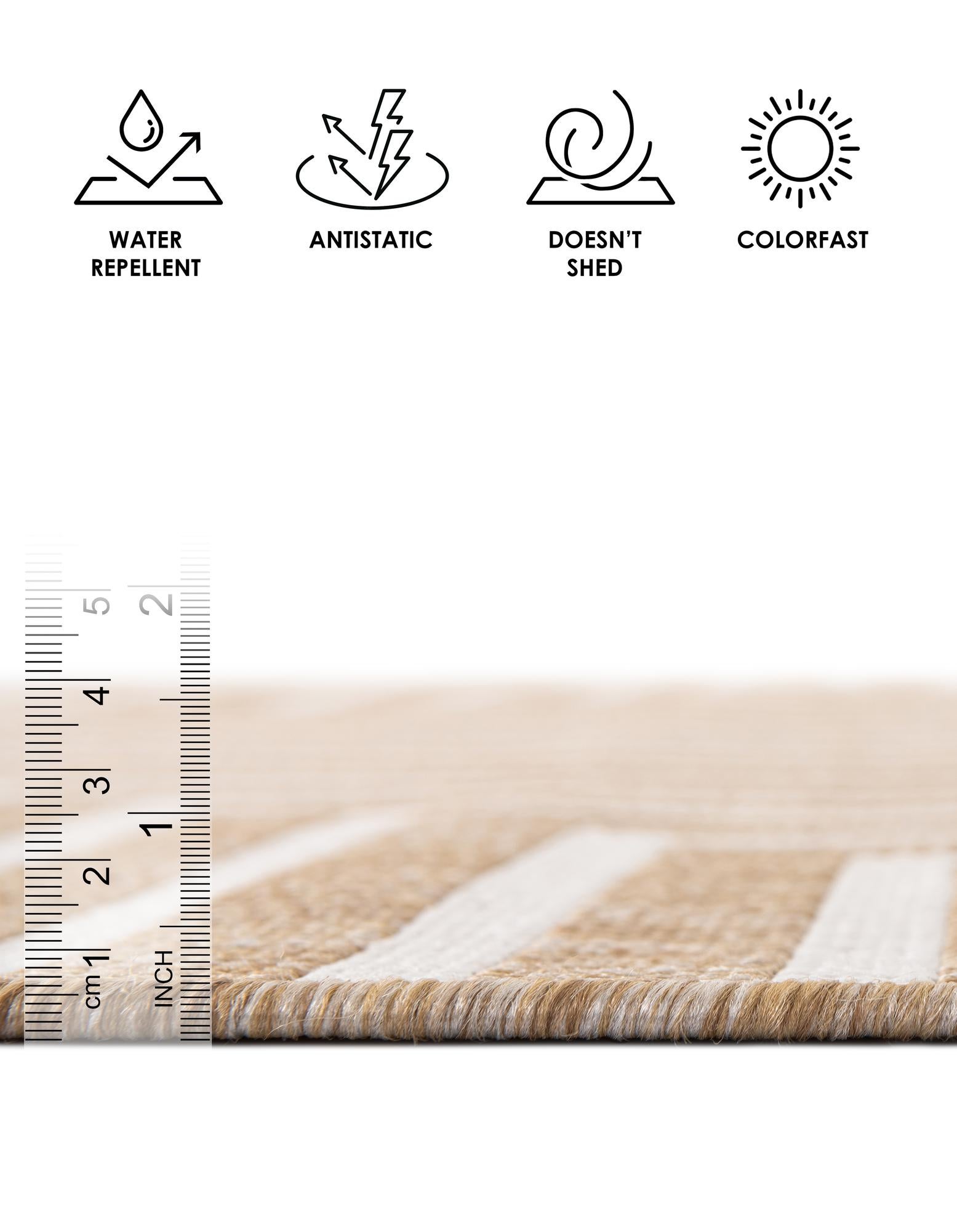 Taupe 2' x 8' Modern Indoor / Outdoor Runner Rug | Rugs.com