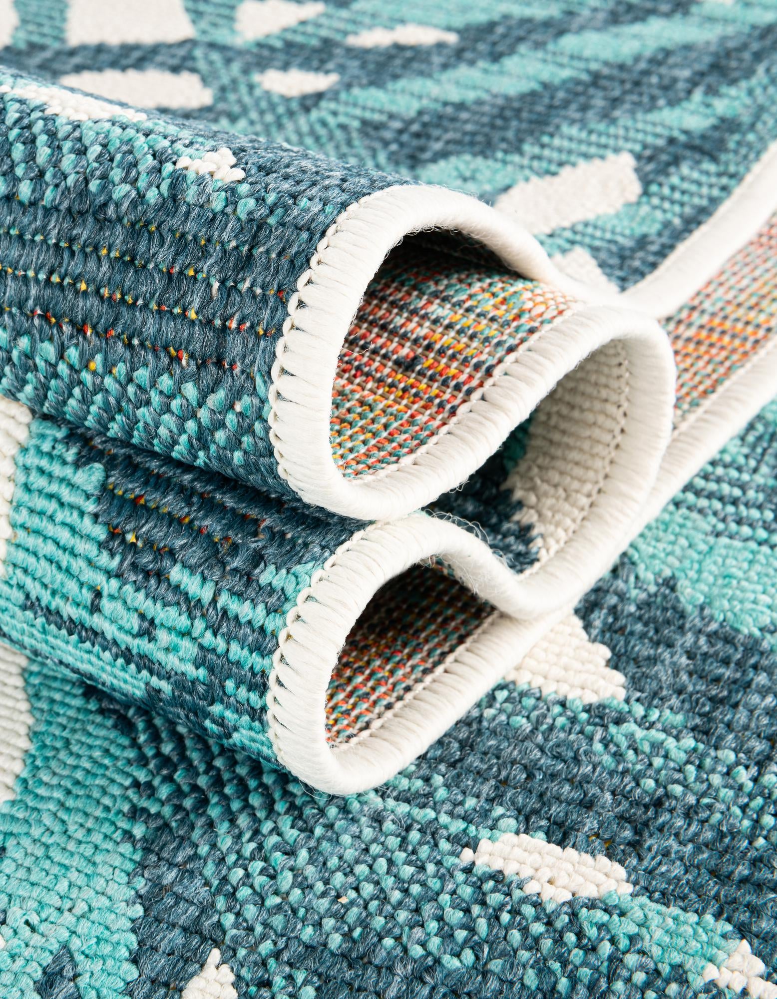 Teal blue 5' x 8' Botanical Indoor / Outdoor Rug | Rugs.com