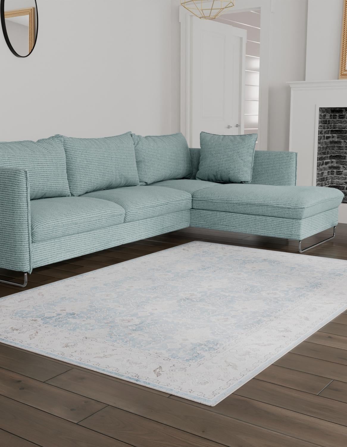 Teal blue 8' 4 x 12' Timeless Rug | Rugs.com