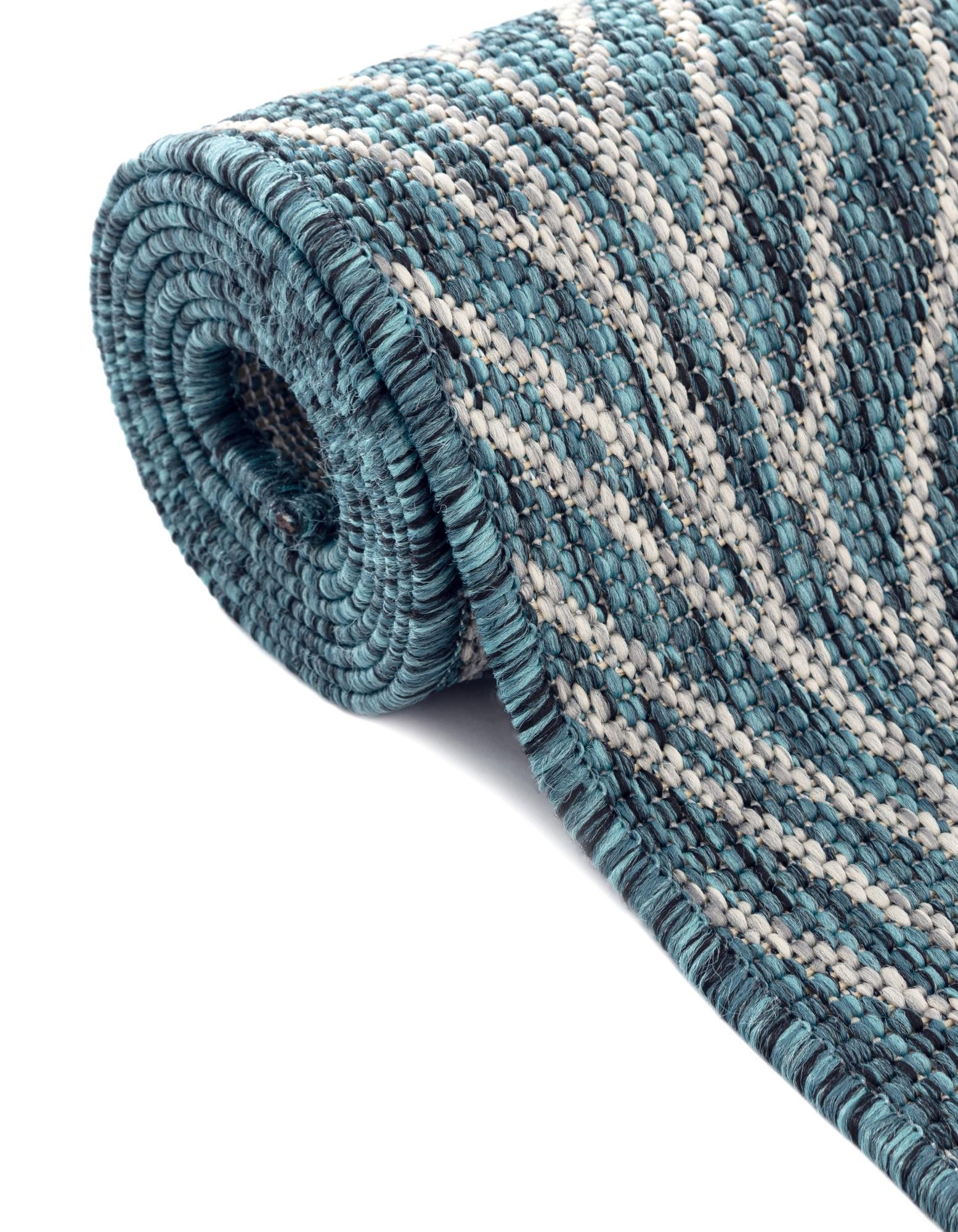 Teal 7' x 10' Botanical Indoor / Outdoor Rug | Rugs.com