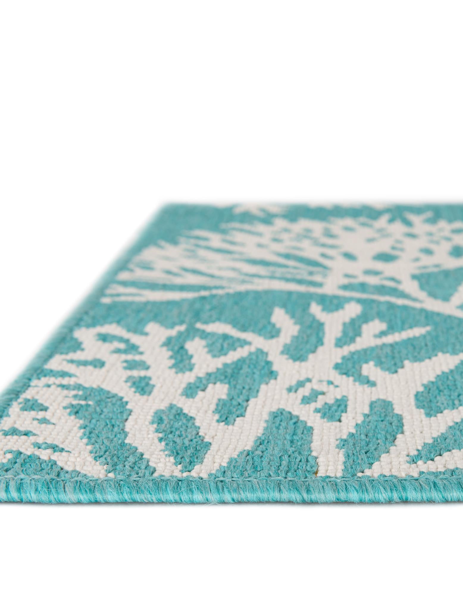 Teal 4' x 6' Coastal Indoor / Outdoor Rug | Rugs.com