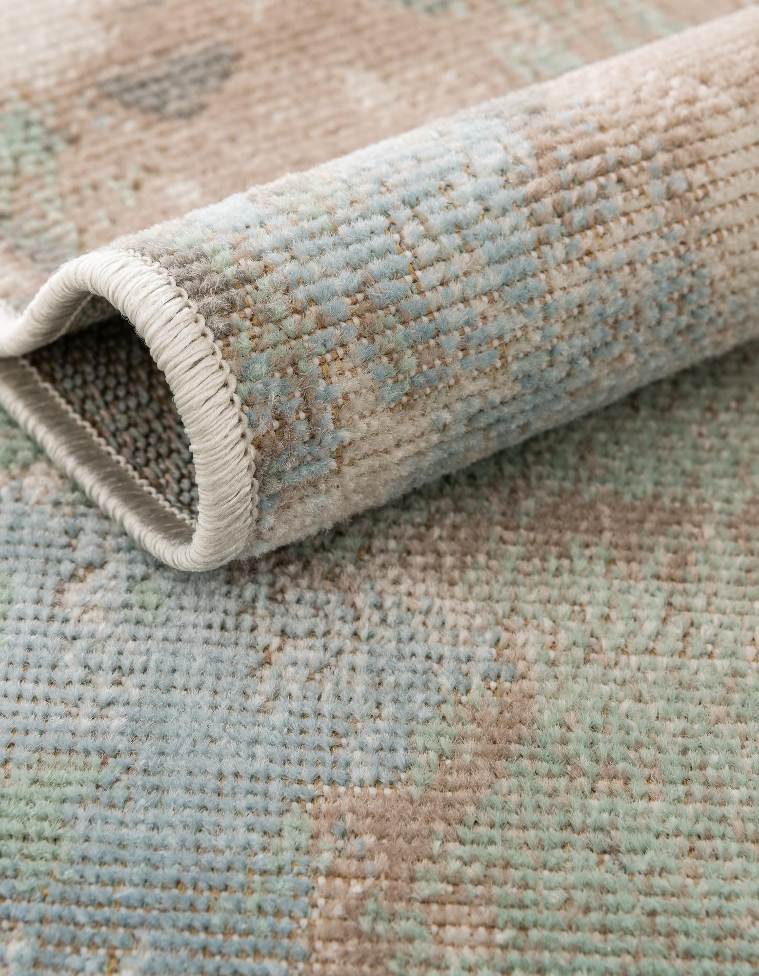 Teal 7' 10 x 7' 10 Lotus Round Rug | Rugs.com