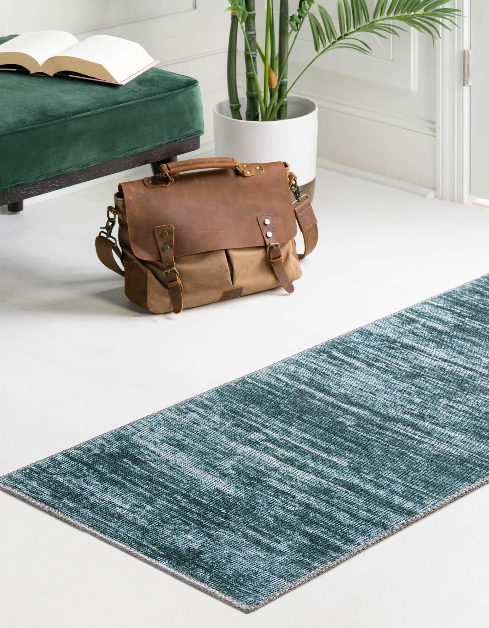 Teal 2' x 5' Asha Runner Rug | Rugs.com
