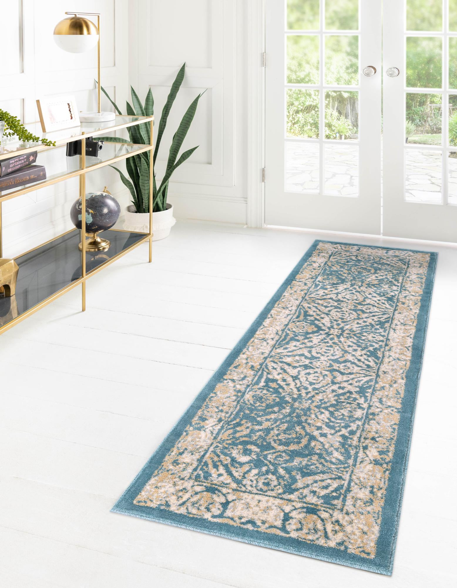 Teal 2' x 8' Dahlia Runner Rug | Rugs.com