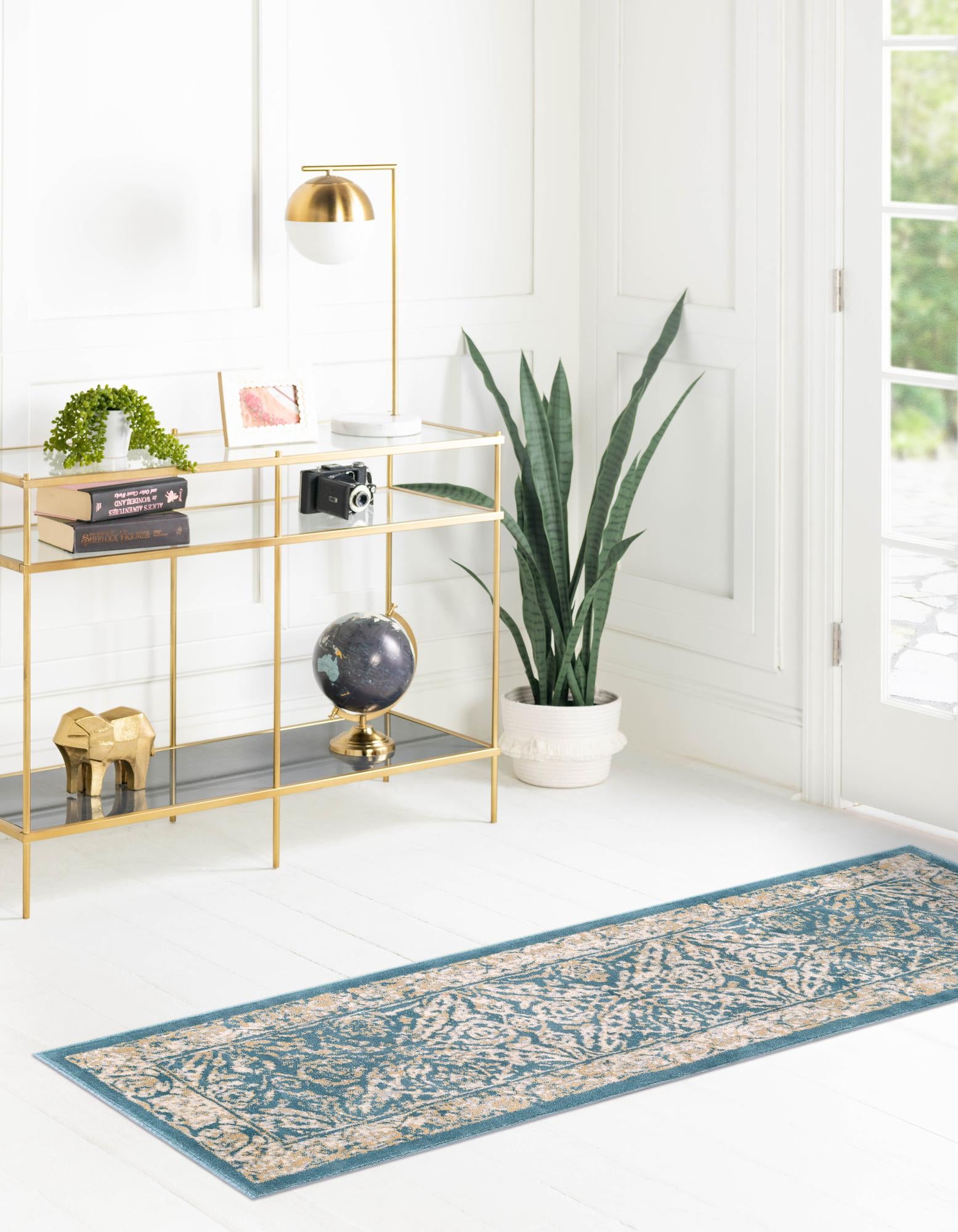 Teal 2' x 8' Dahlia Runner Rug | Rugs.com