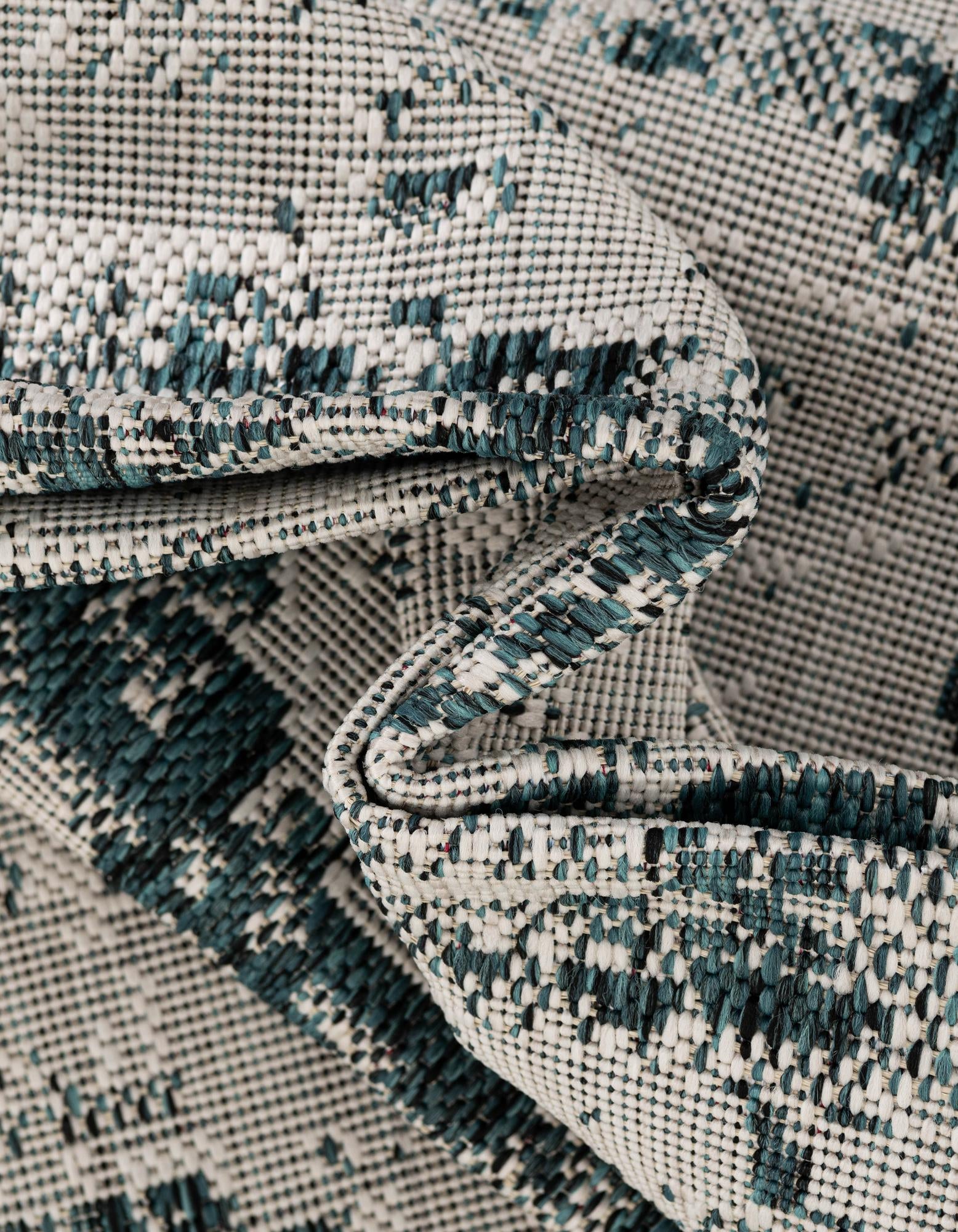 Teal 10' x 10' Modern Indoor / Outdoor Square Rug | Rugs.com