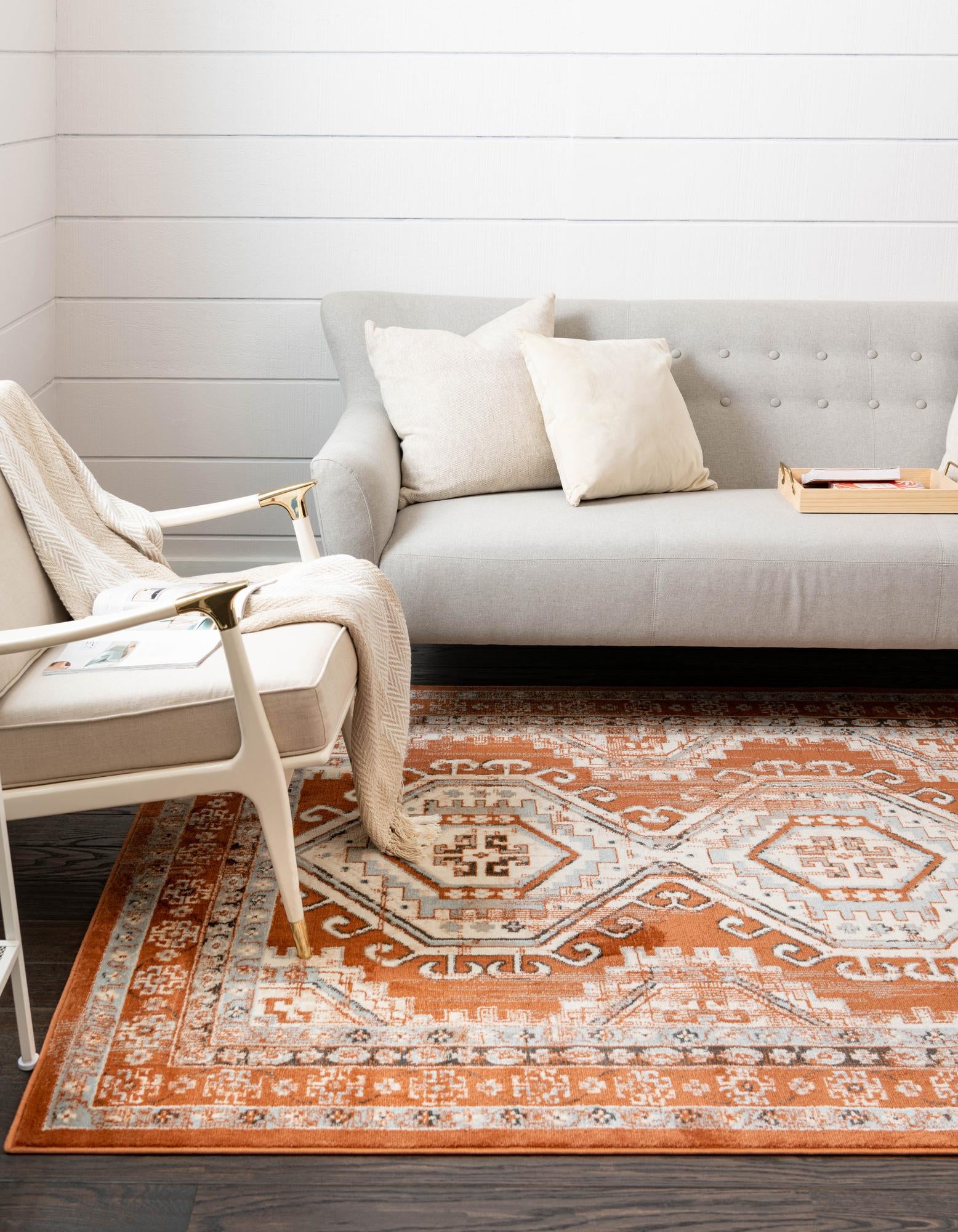 Terracotta 5' 3 x 8' Charlotte Rug | Rugs.com