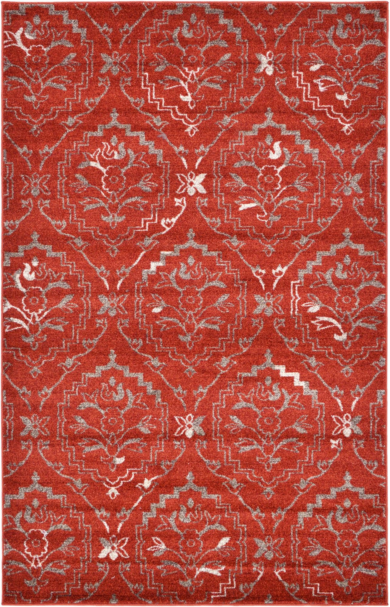 Rust Red 5' 3 x 8' Miranda Rug | Rugs.com