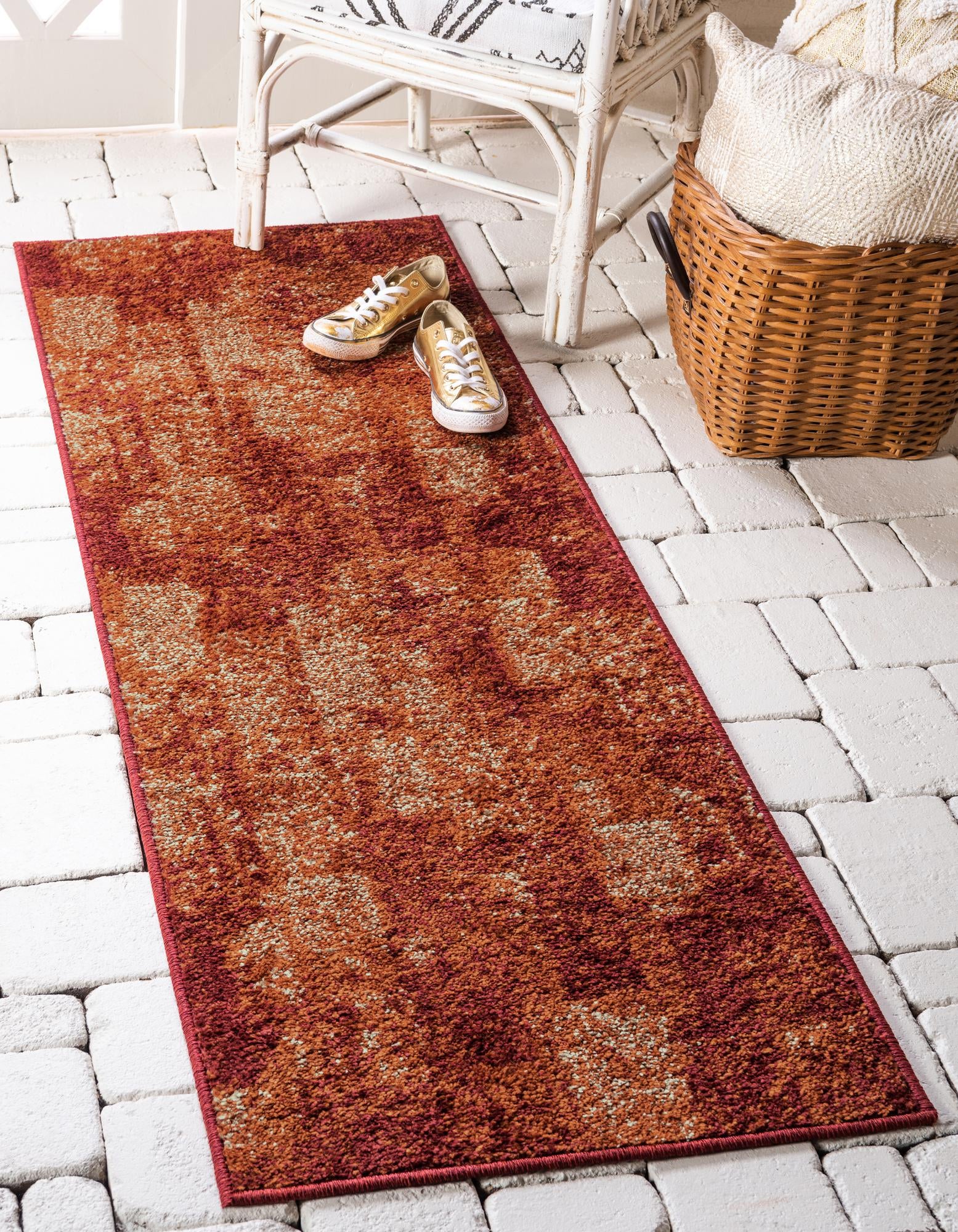 Rust Red 2' x 6' Equinox Runner Rug | Rugs.com