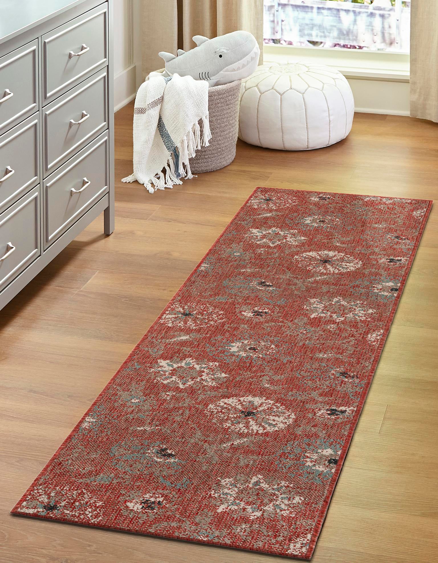 Terracotta 2' 7 x 12' Botanical Indoor / Outdoor Runner Rug | Rugs.com