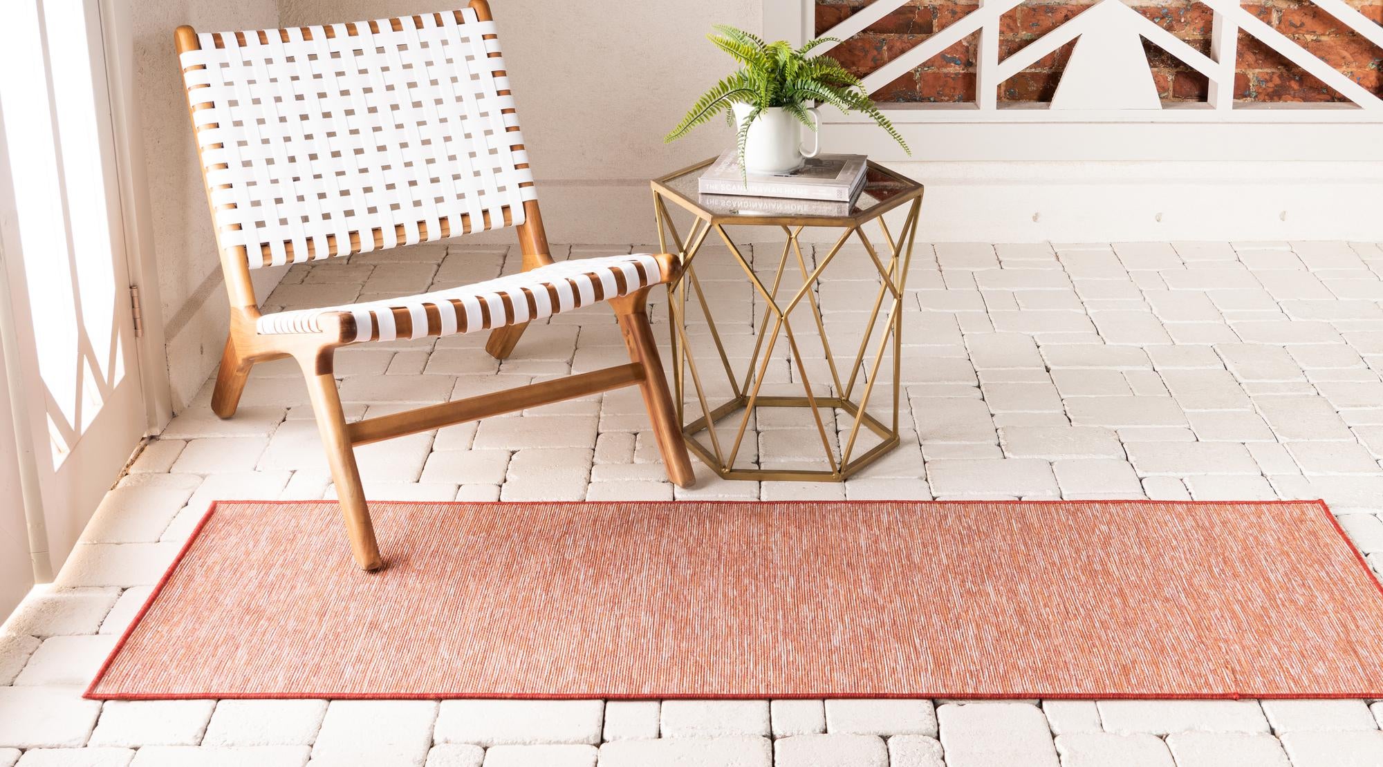 Terracotta 2' x 6' Solid Indoor / Outdoor Runner Rug | Rugs.com