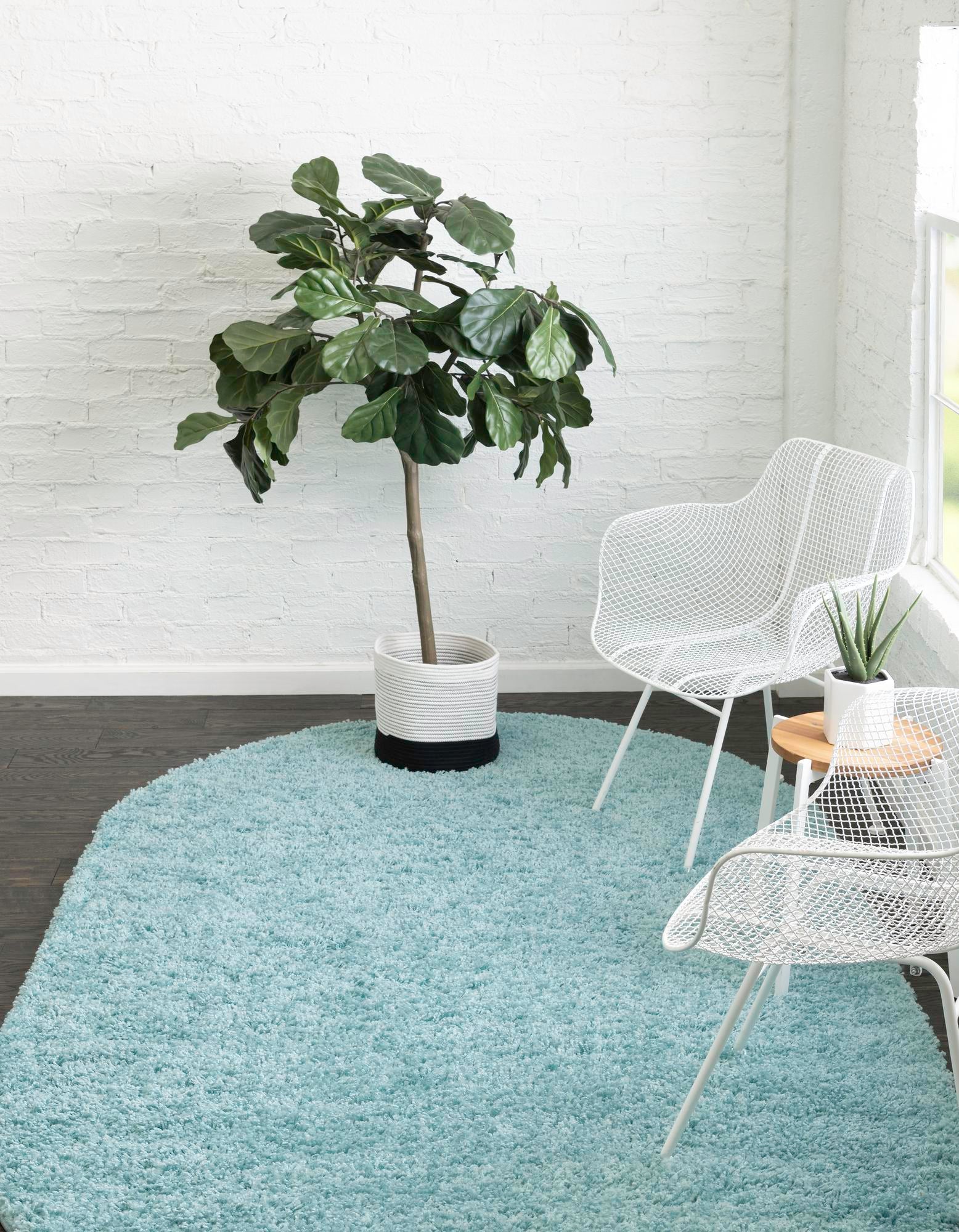 Turquoise 8' x 10' Everyday Shag Oval Rug | Rugs.com