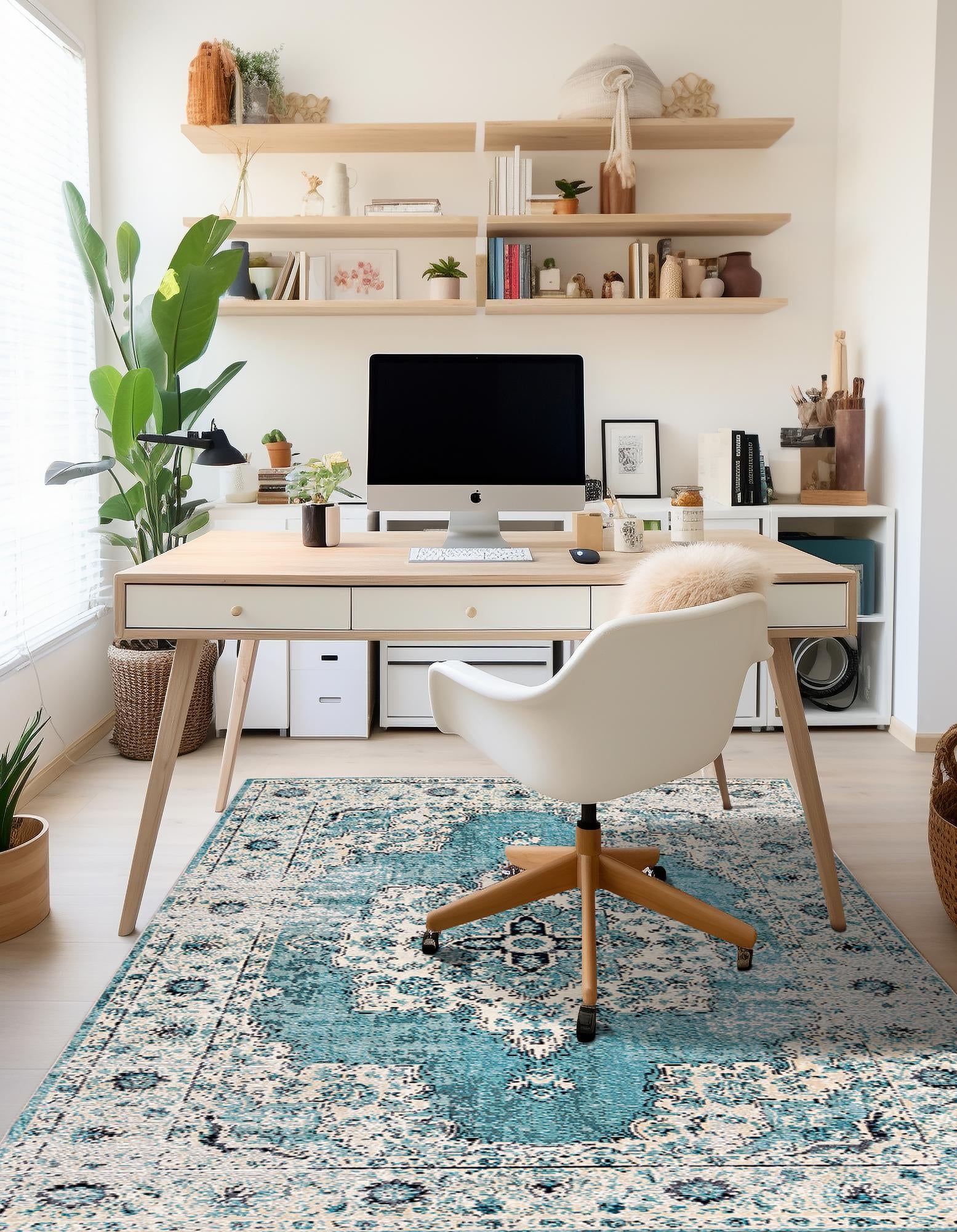 Turquoise 5' x 8' Amulet Rug | Rugs.com