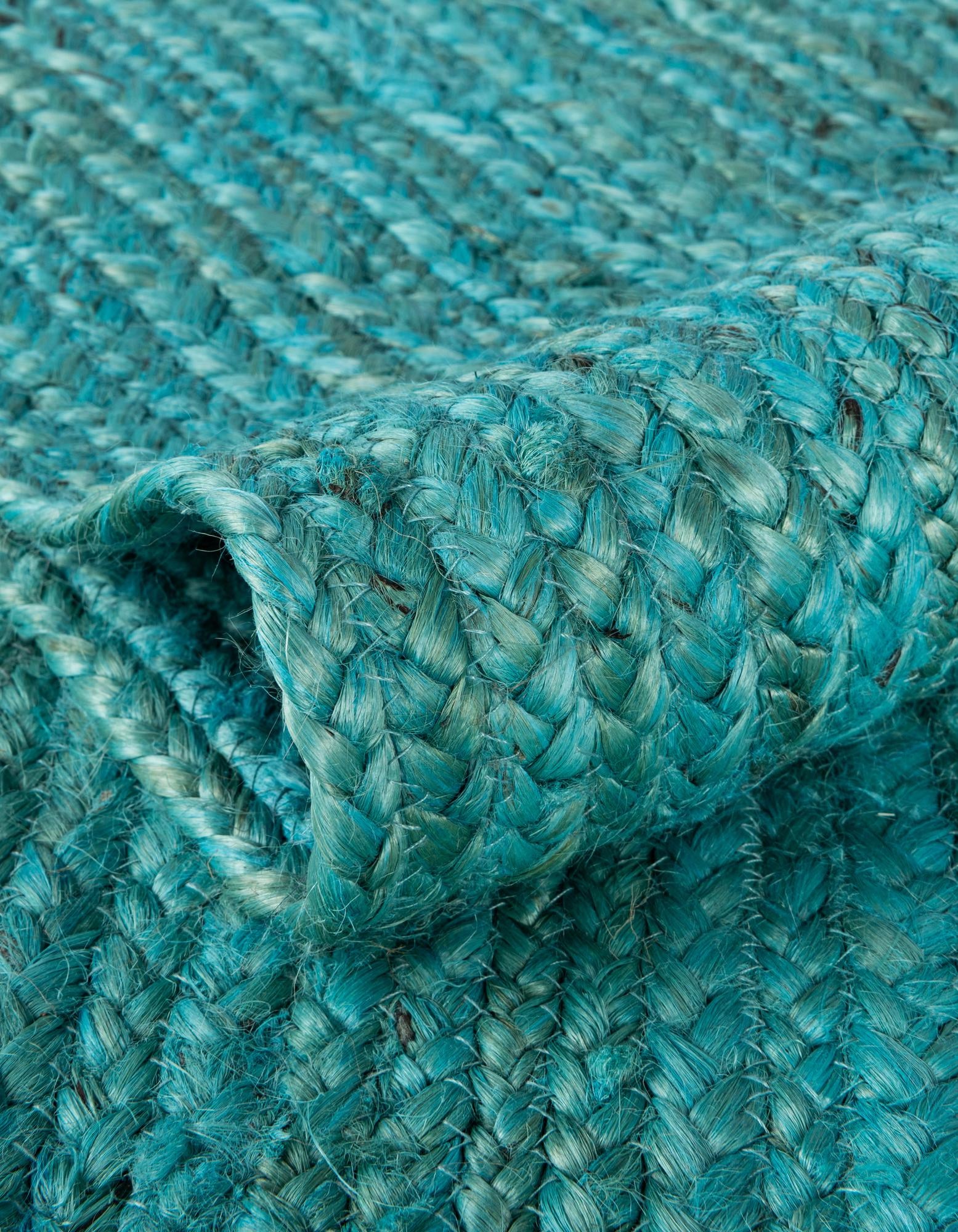 Turquoise 8' x 10' Hand Braided Jute Rug | Rugs.com