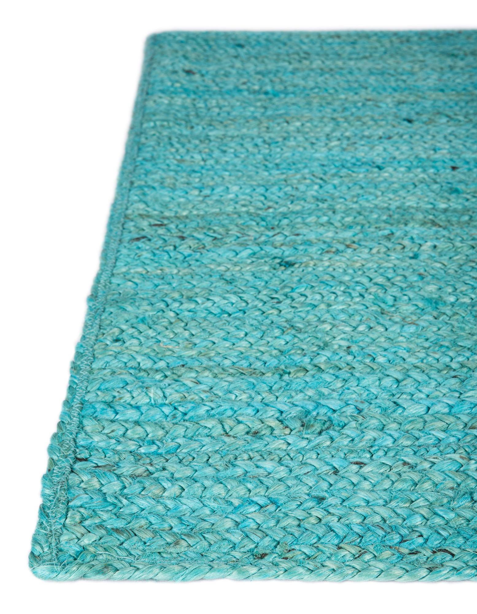 Turquoise 8' x 10' Hand Braided Jute Rug | Rugs.com