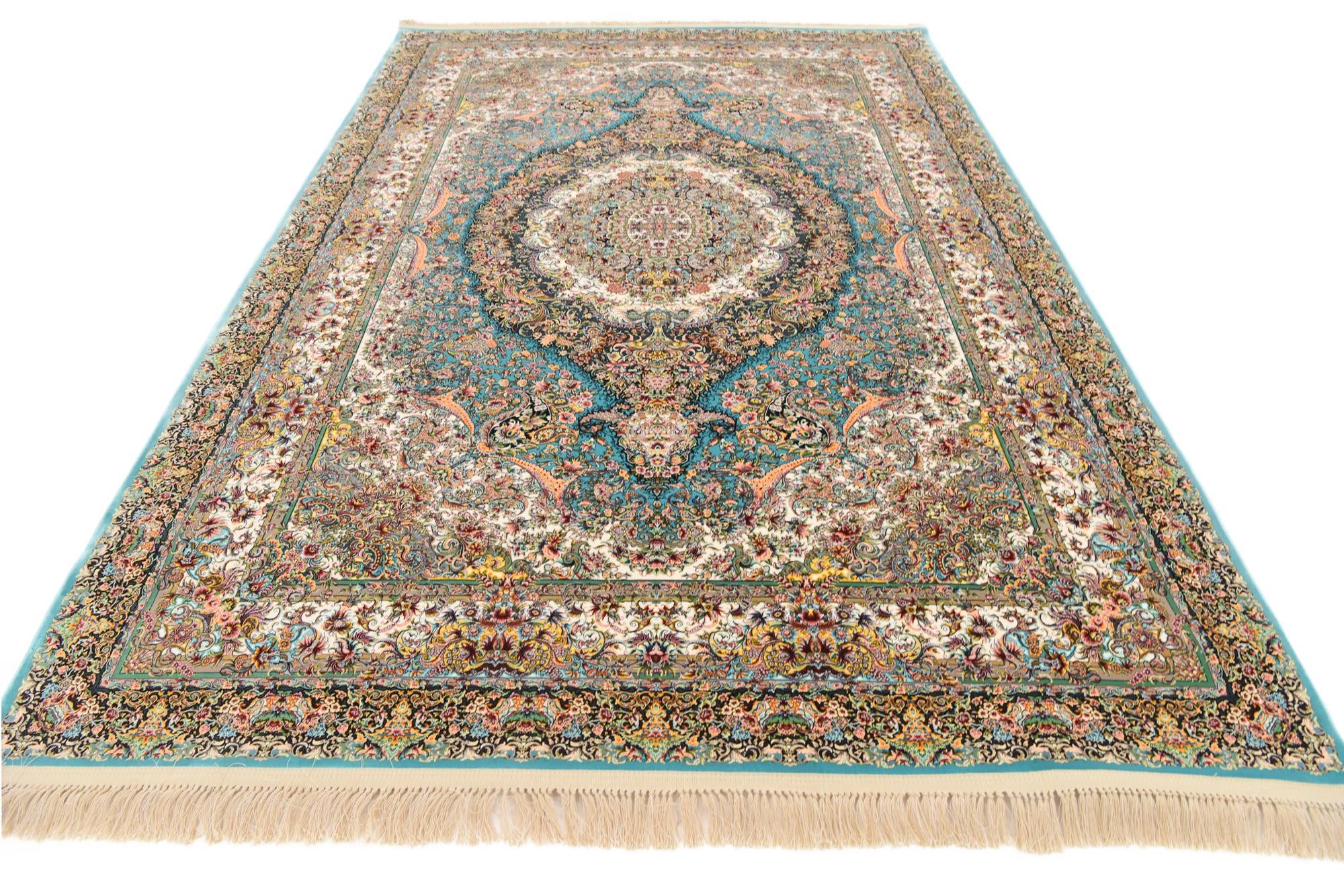 Turquoise 8' 2 x 11' 6 Dynasty Rug | Rugs.com