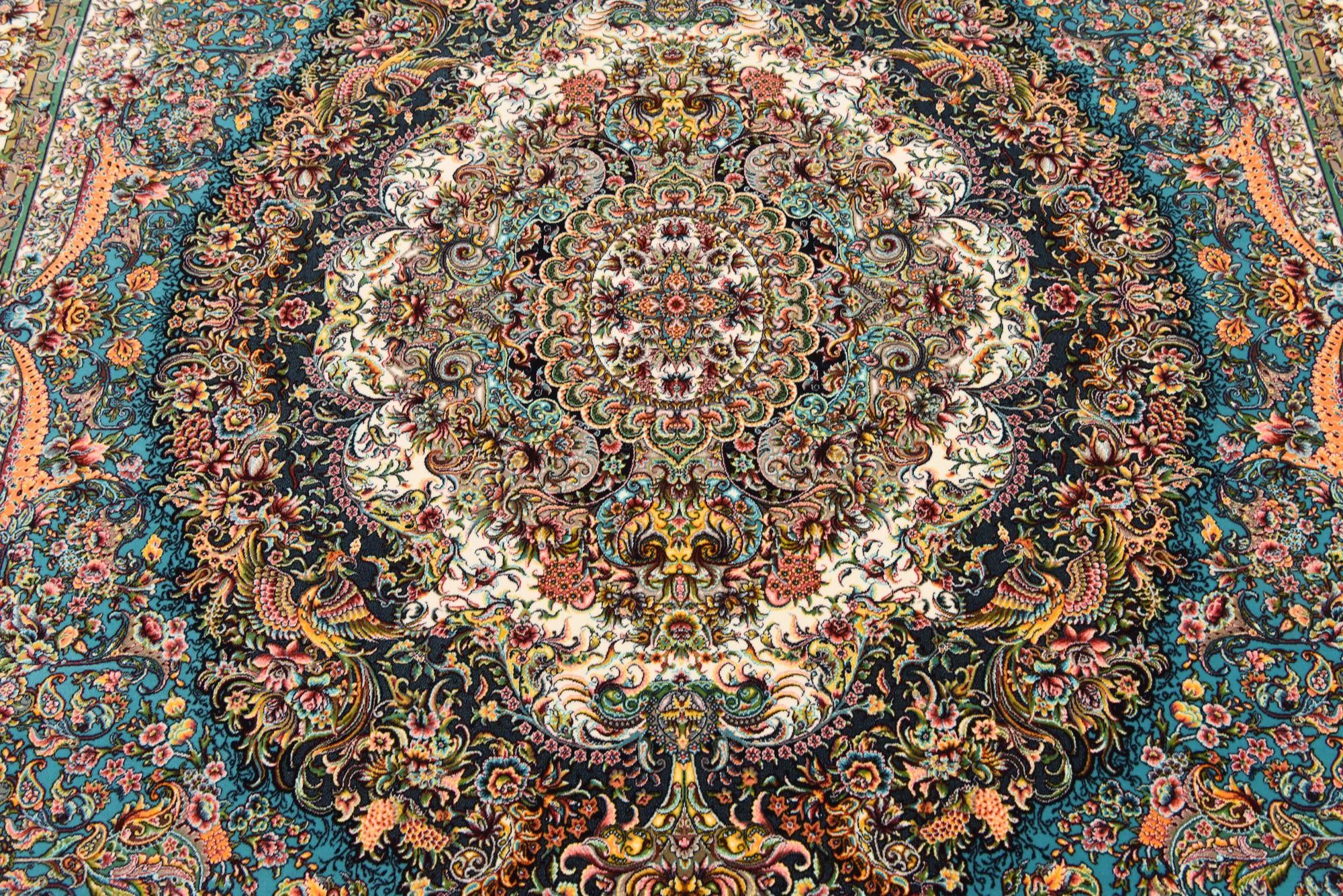 Turquoise 8' 2 x 11' 6 Dynasty Rug | Rugs.com