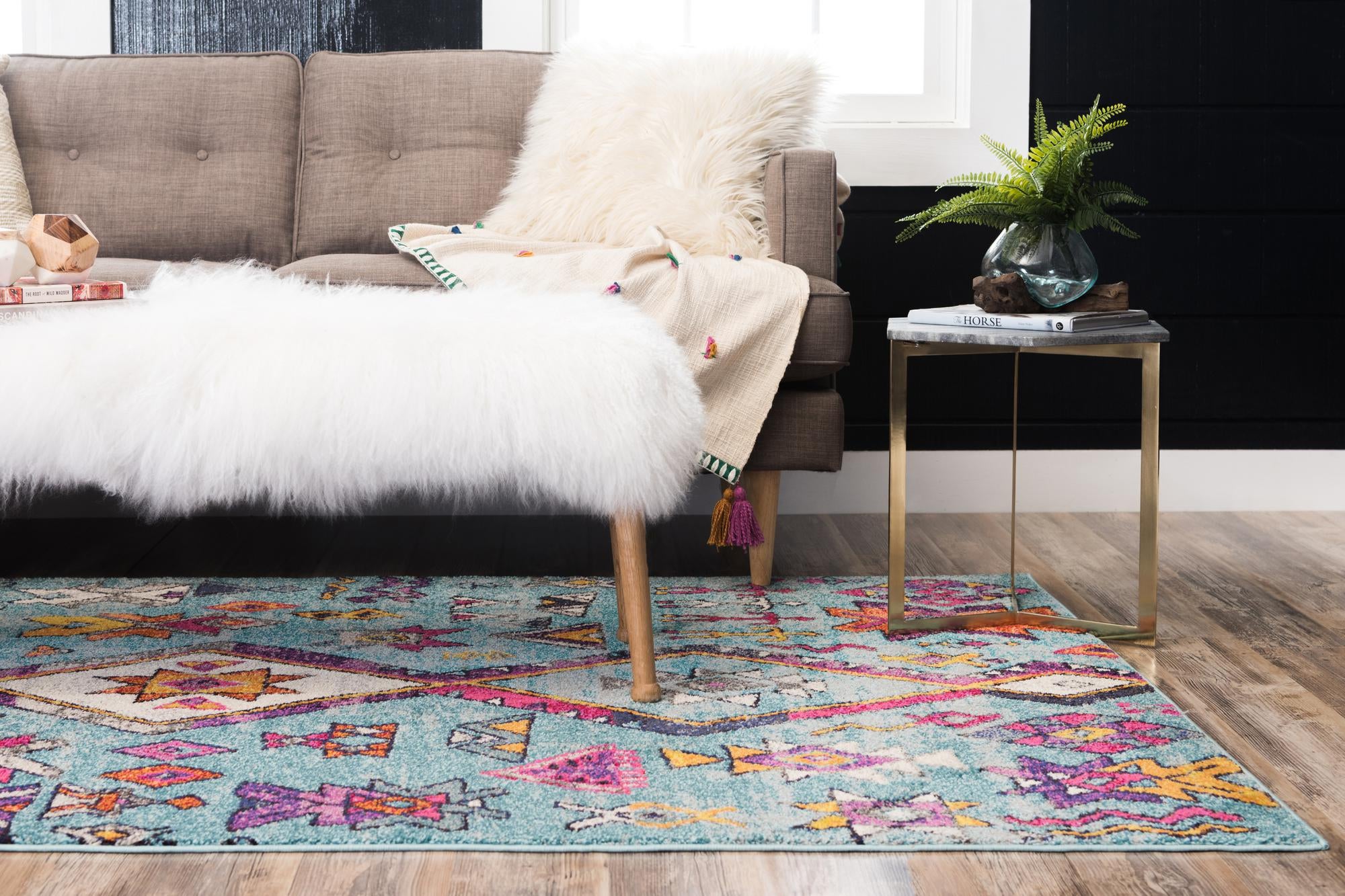 Turquoise 5' x 8' Mesa Rug | Rugs.com