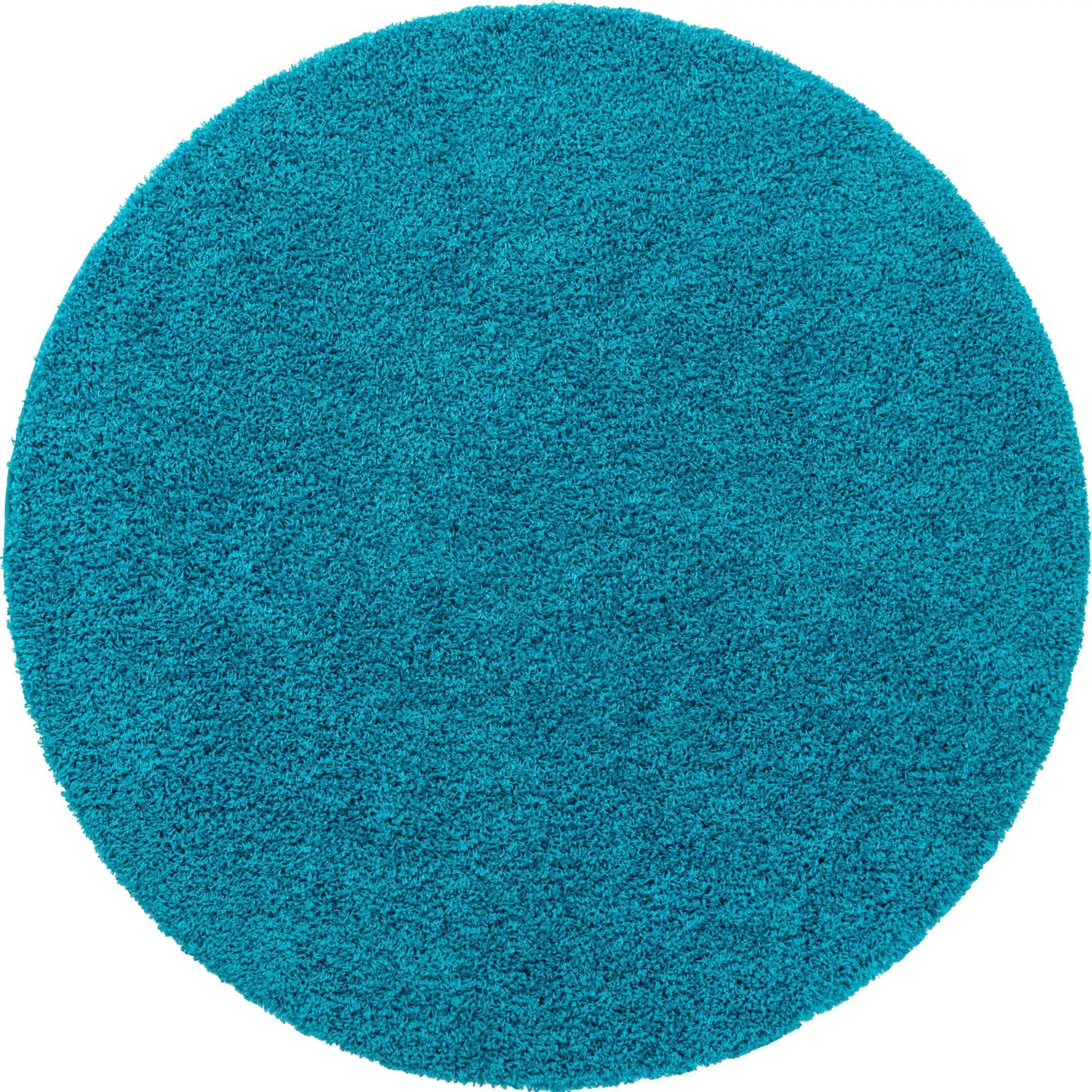 Turquoise 7' 10 x 7' 10 Solid Shag Round Rug | Rugs.com